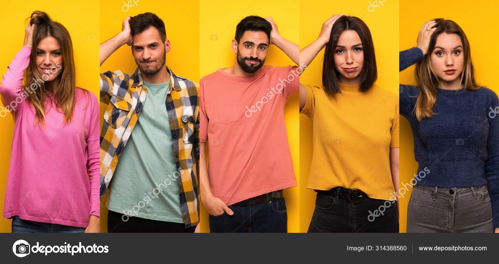 Set People Expression Frustration Understanding — Stock Photo ...