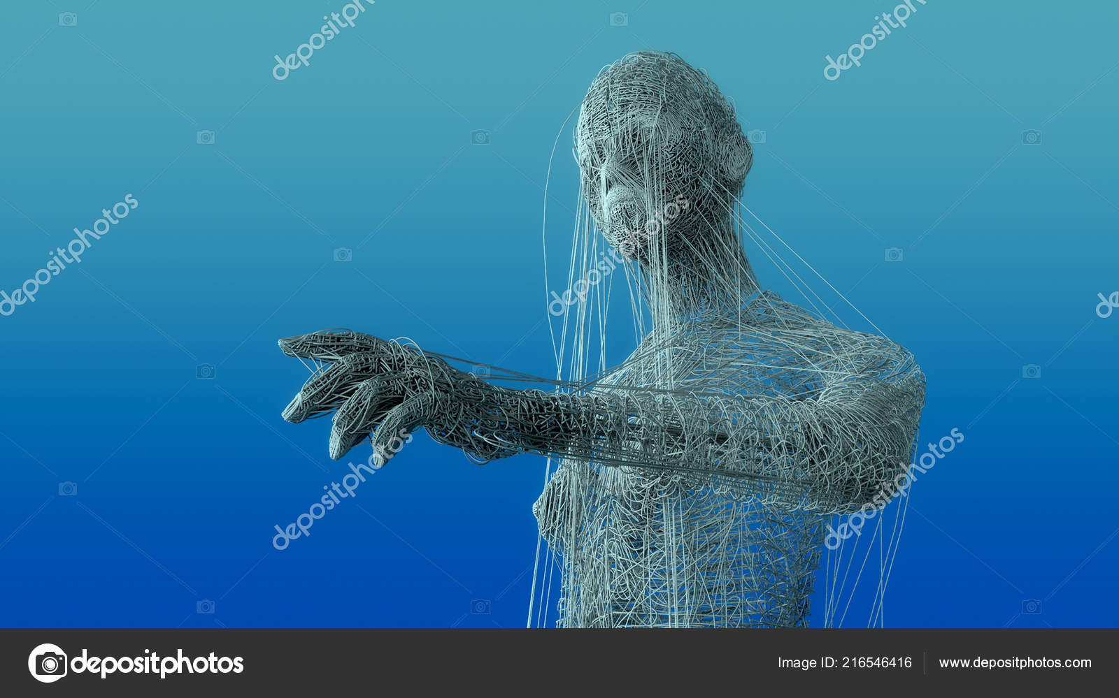 Render Human Figure Made Lines Stock Photo by ©mik38 216546416