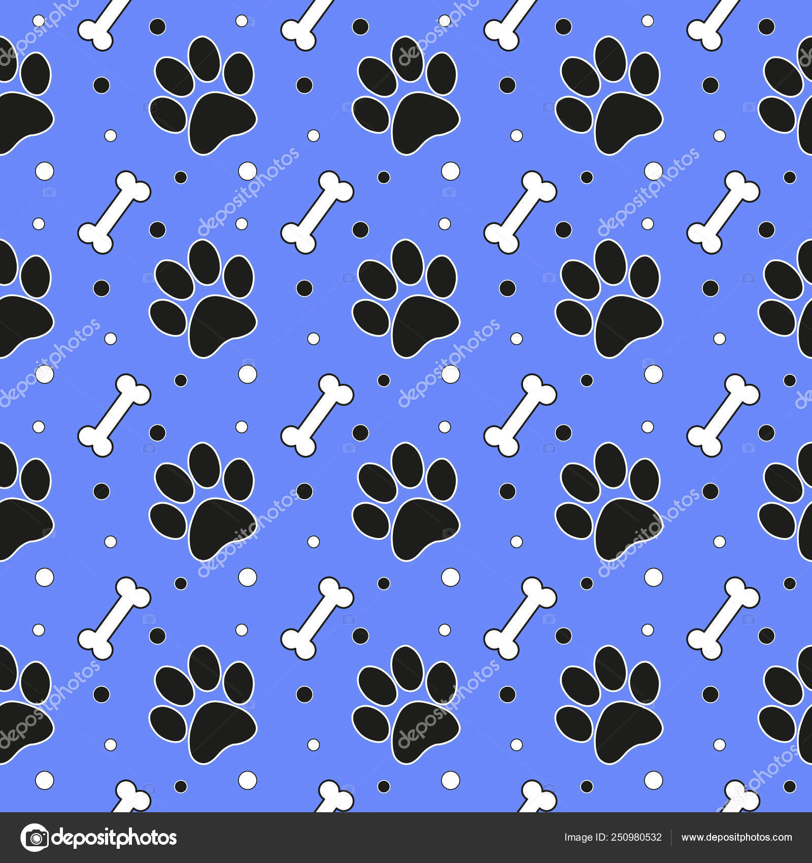 Seamless cute paw pattern, endless background for wallpaper, cover ...