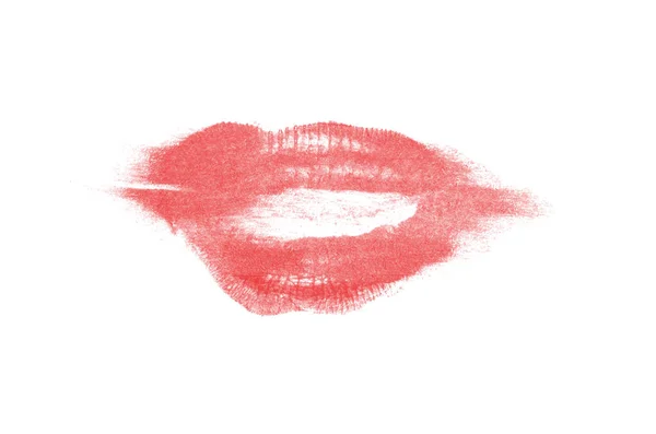 Color Lipstick Kiss Mark White Background Beautiful Lips Isolated White ...