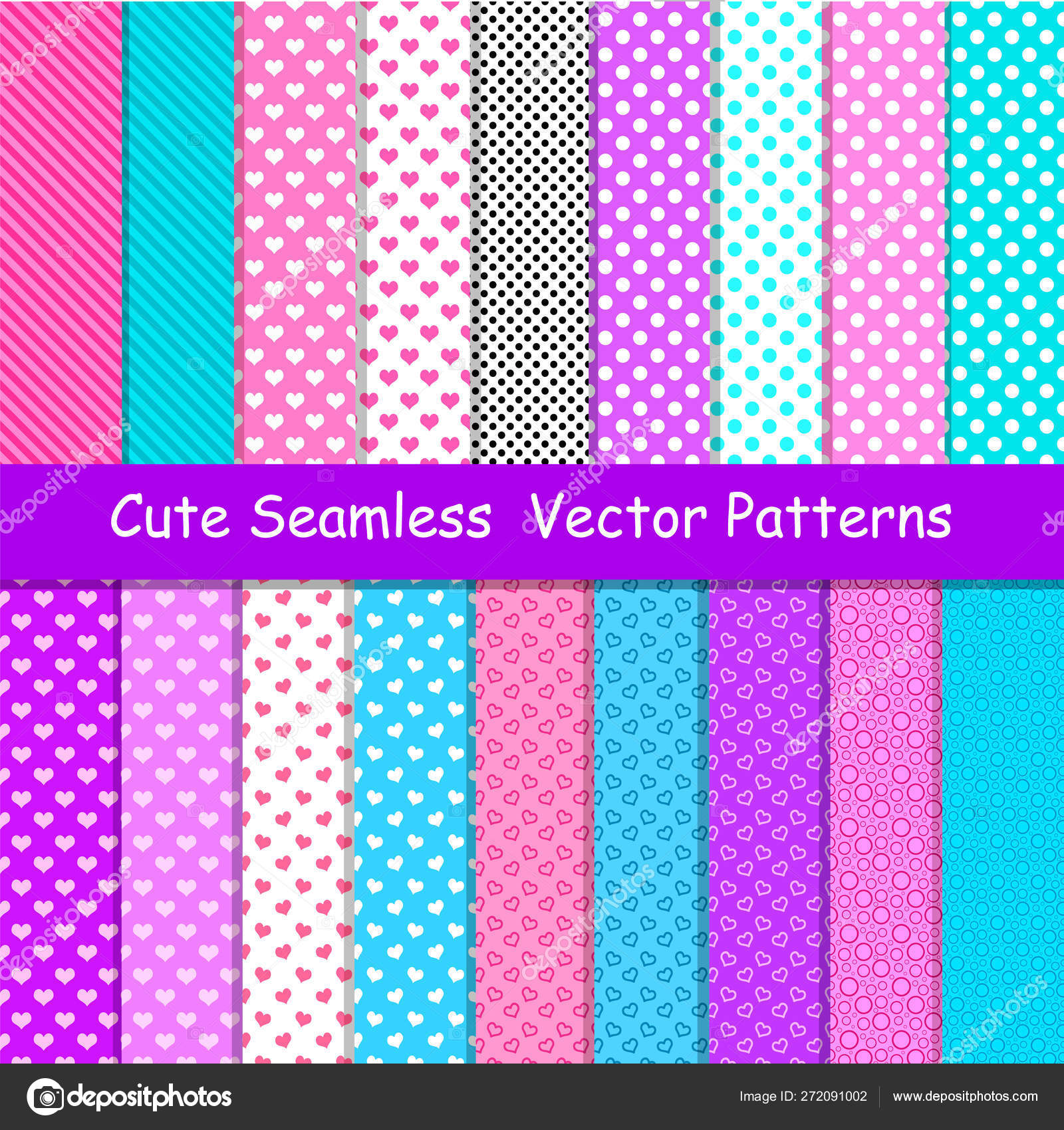 Seamless vector patterns in lol doll surprise style. Endless ...