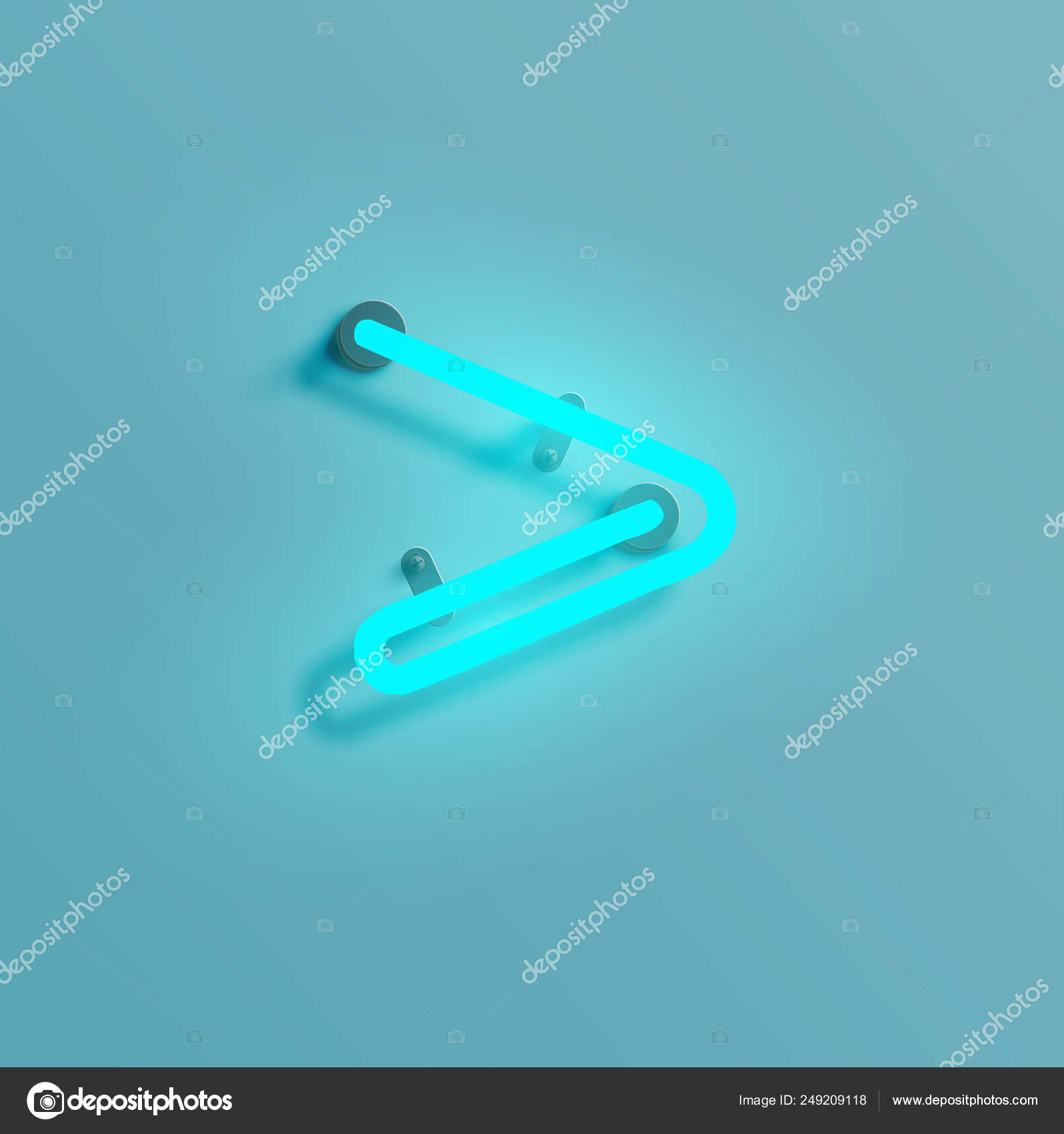 Realistic neon character from a typeset, vector Stock Vector Image by ...
