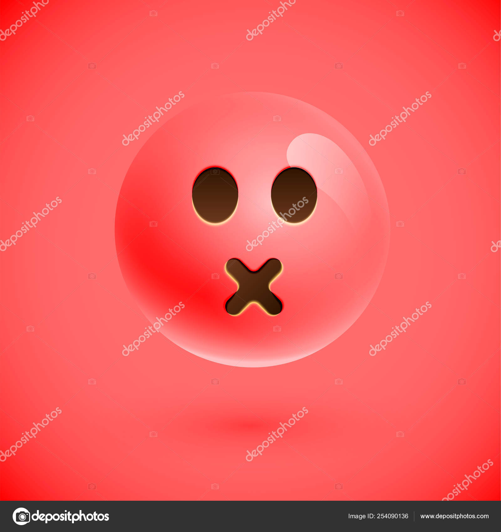 Rotes realistisches Emoticon Smiley Gesicht, Vektorillustration Stock ...