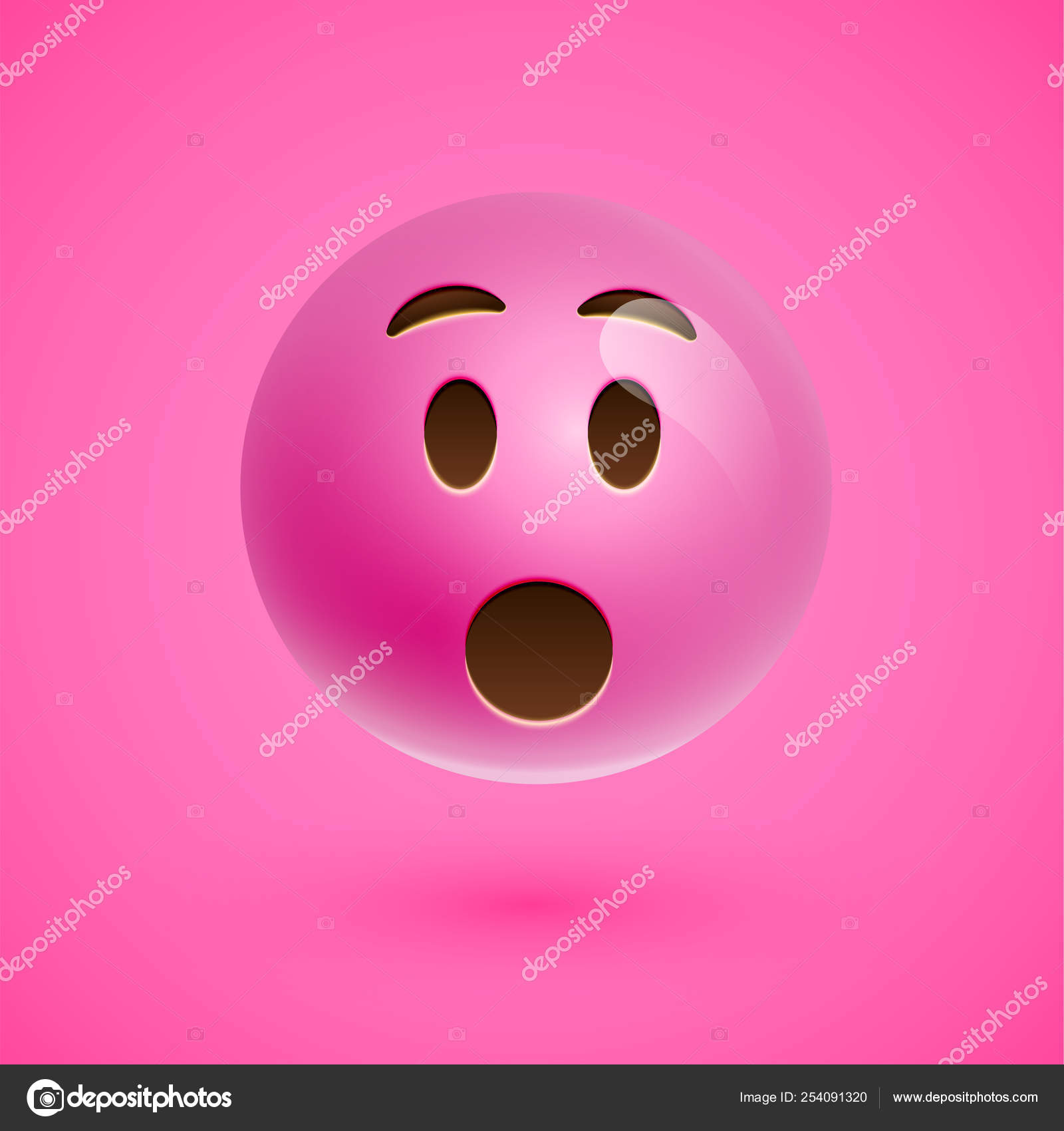 Visage smiley émoticône réaliste rose, illustration vectorielle Vecteur ...