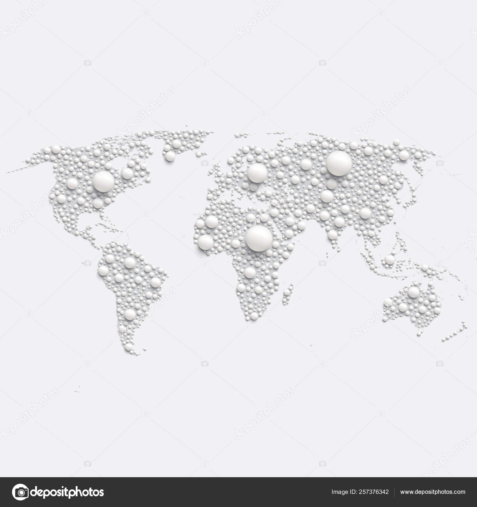 White world map made by balls, vector illustration Stock Vector Image ...