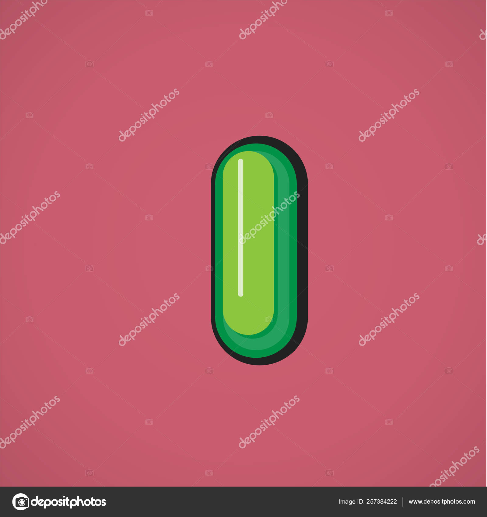 Green comic character from a fontset, vector illustration Stock Vector ...