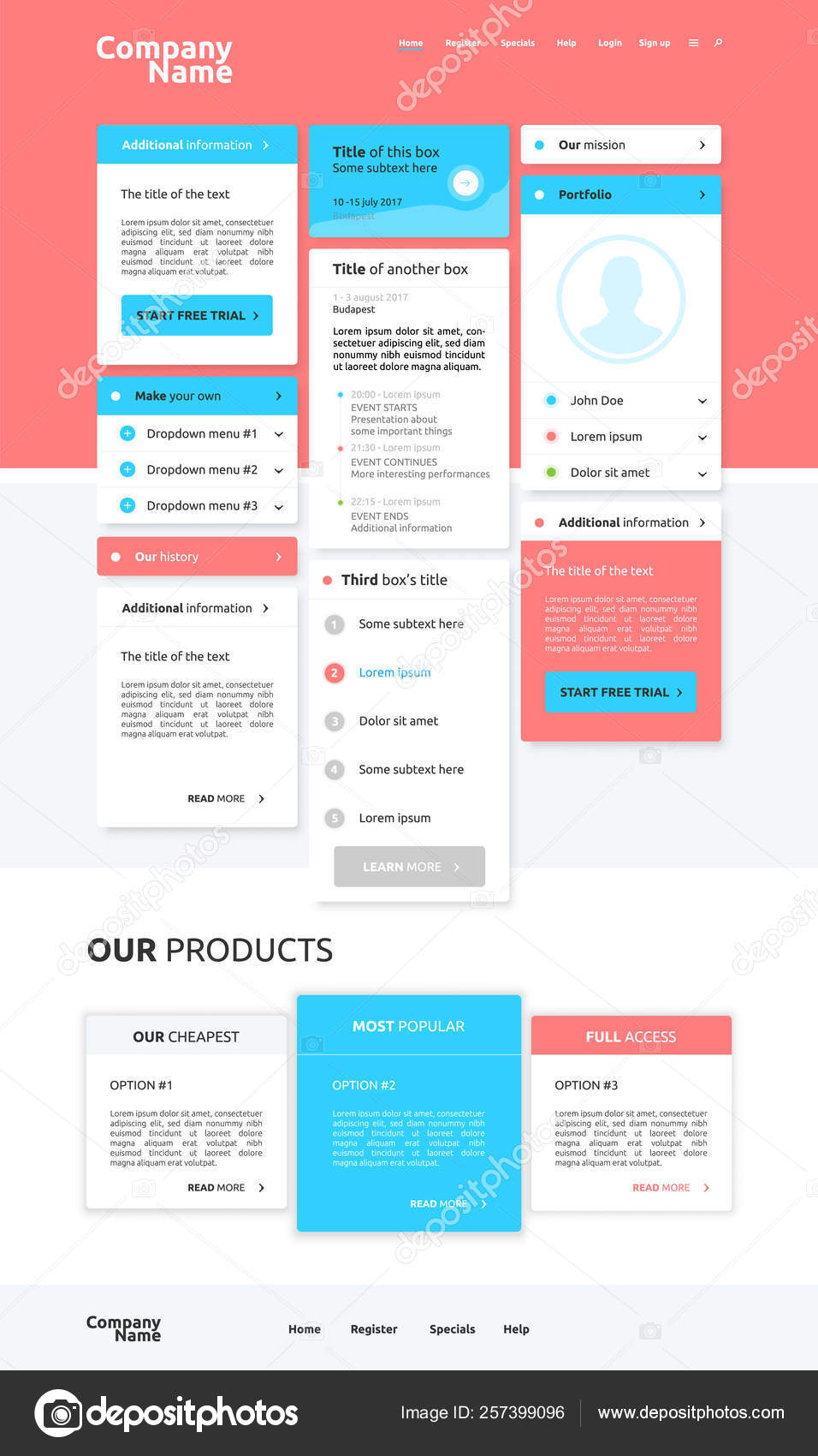 Business Clean Website Template Vector Stock Vector Image by ©Seby87 ...