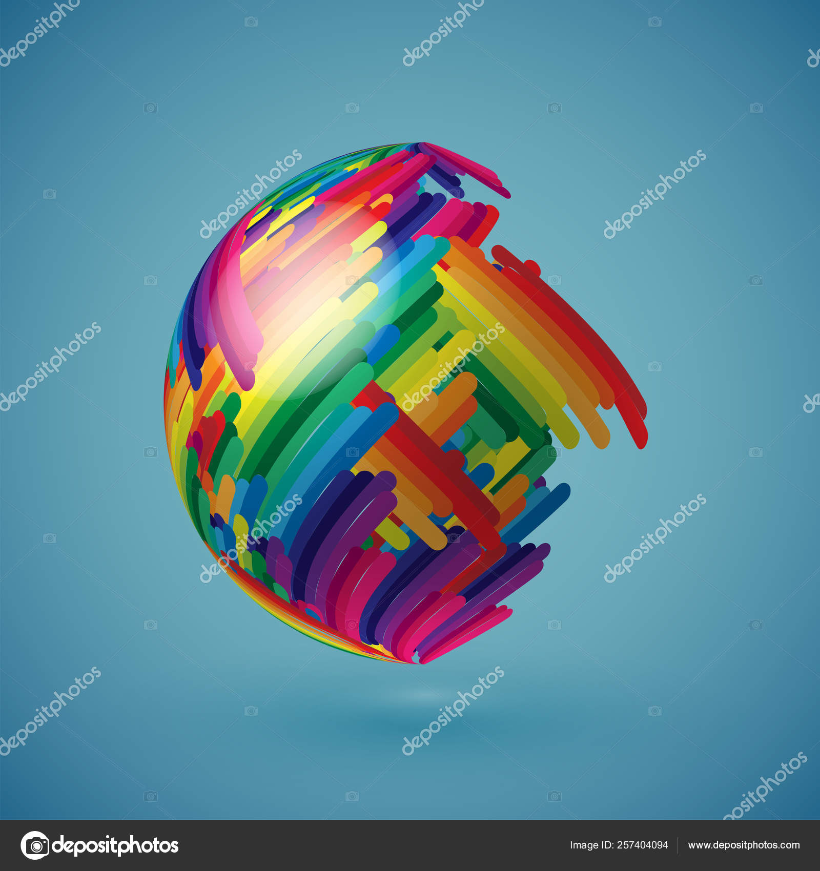 Colorful realistic globe with shaded surface, vector illustratio Stock ...