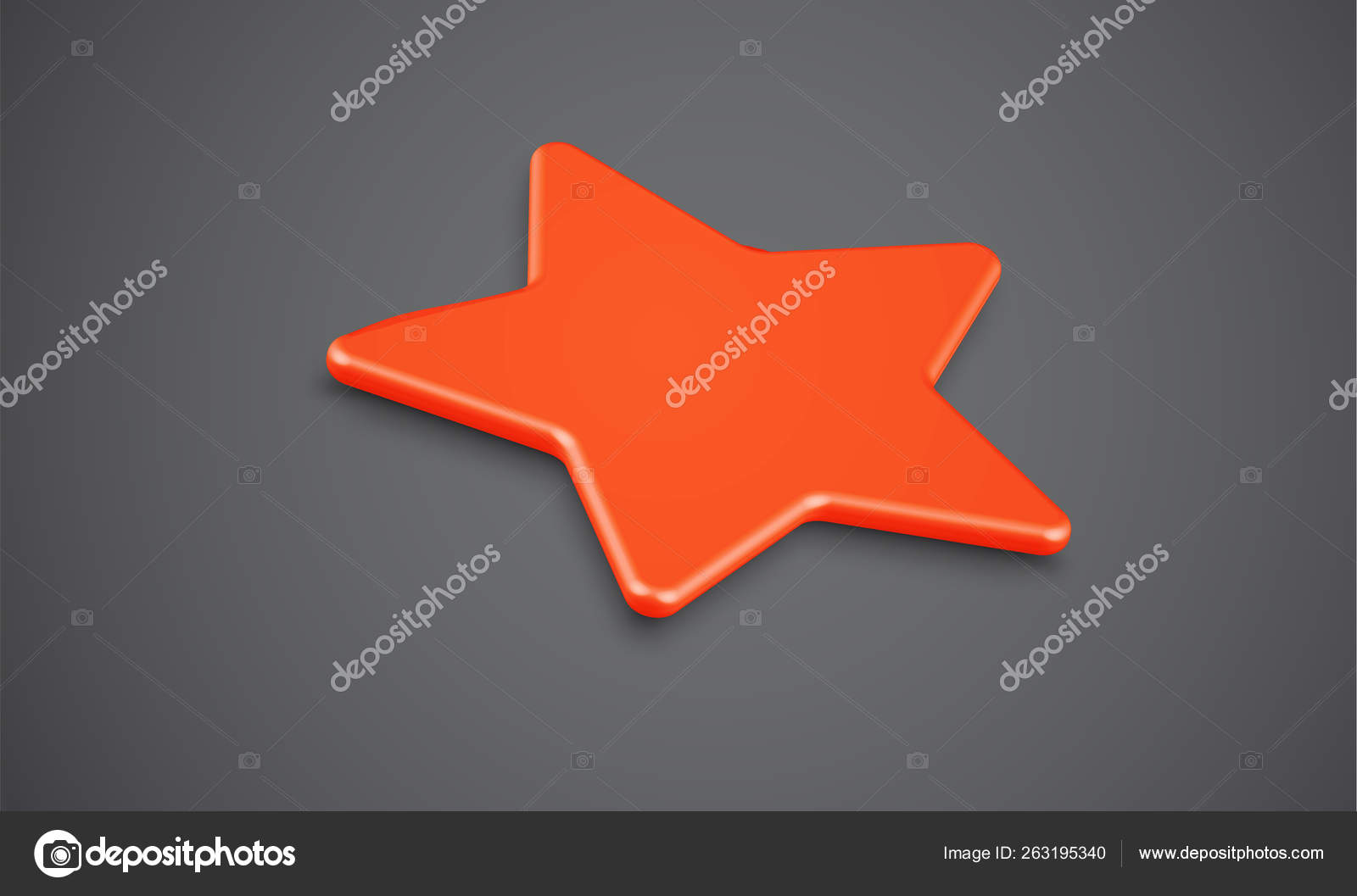Realistic Flat Star Drop Shadow Vector Illustration Stock Vector Image ...
