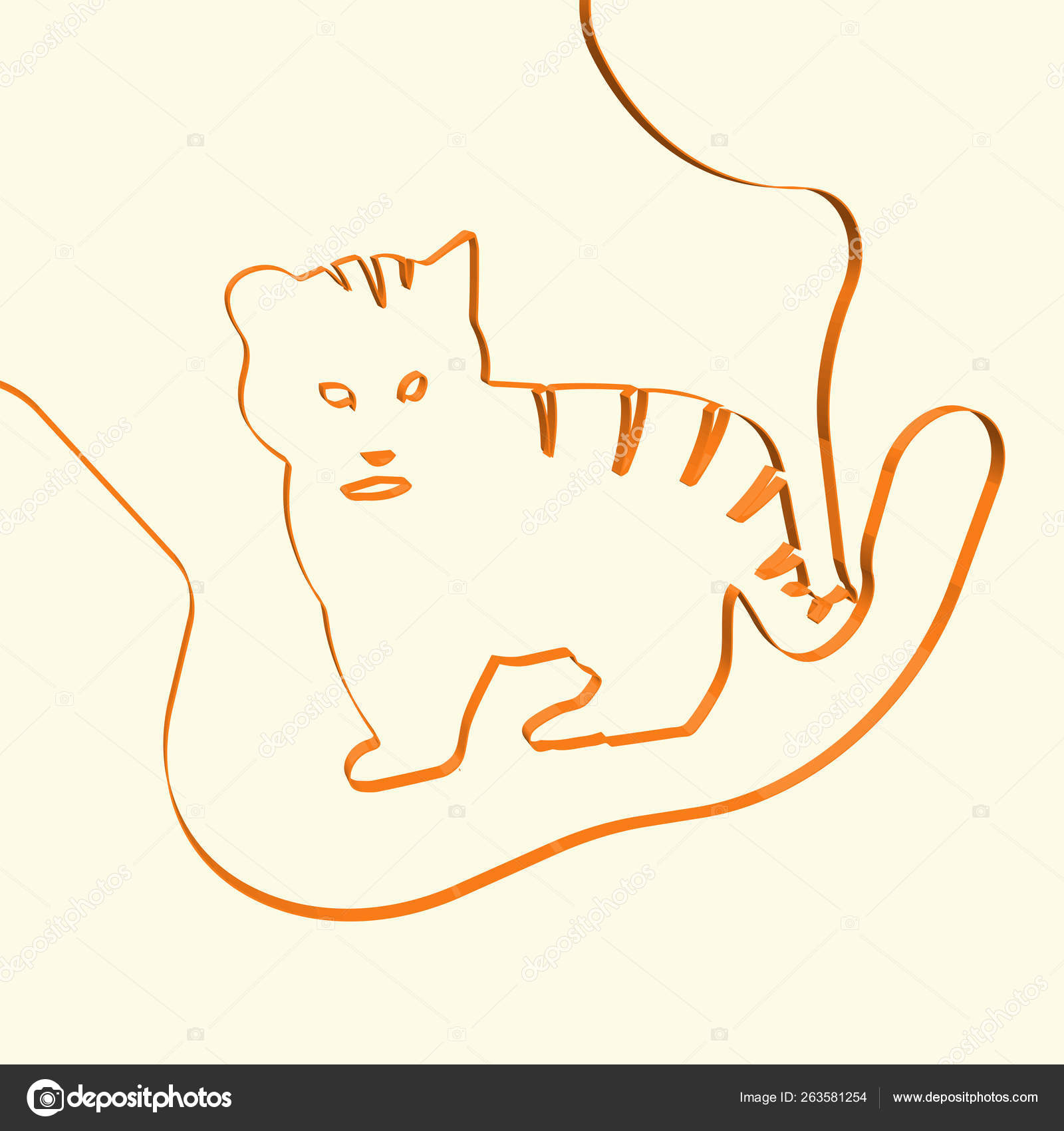 3D line art tiger animal illustration, vector illustration Stock Vector ...