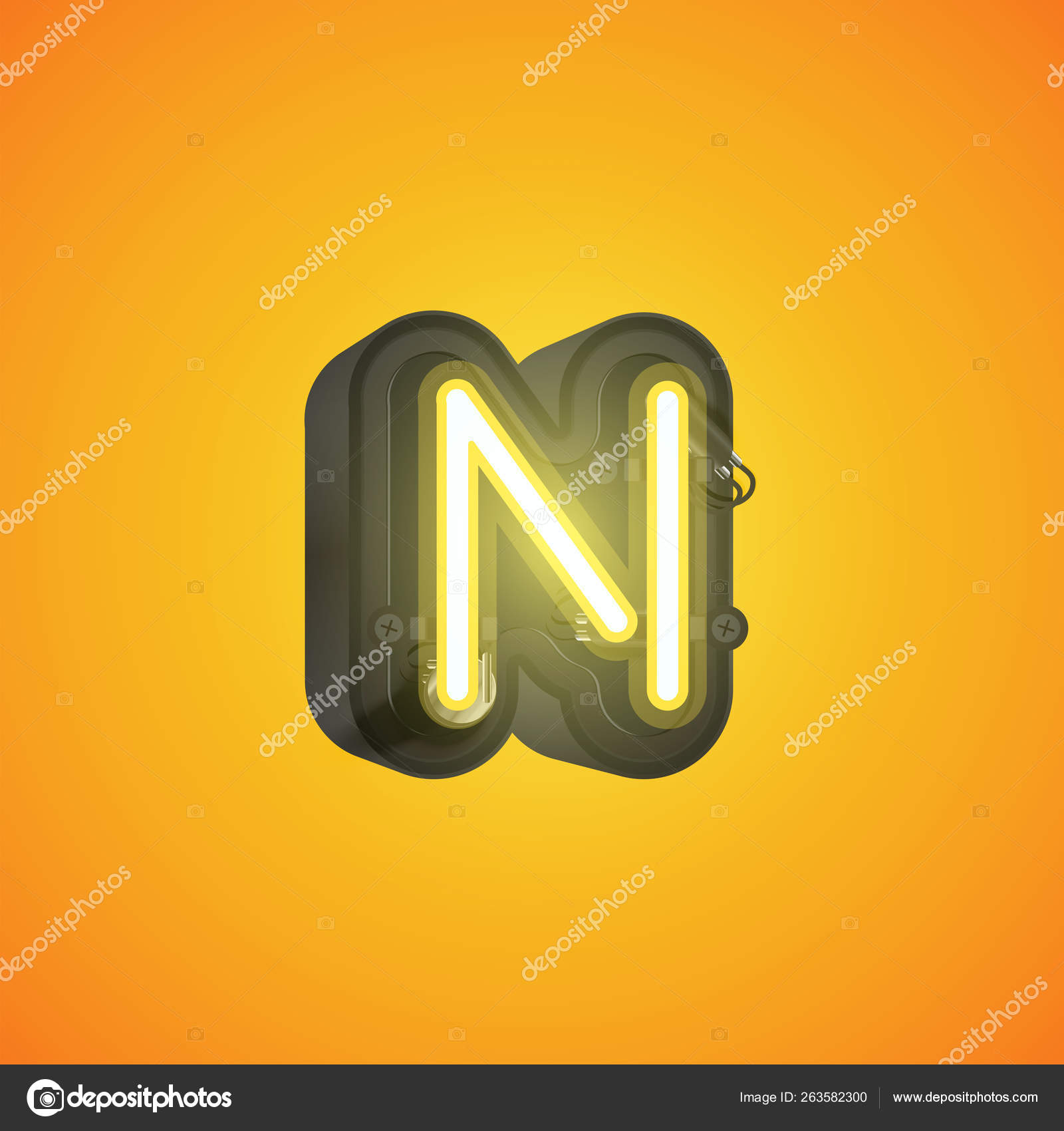 Realistic neon character from a set with console, vector illustr Stock ...