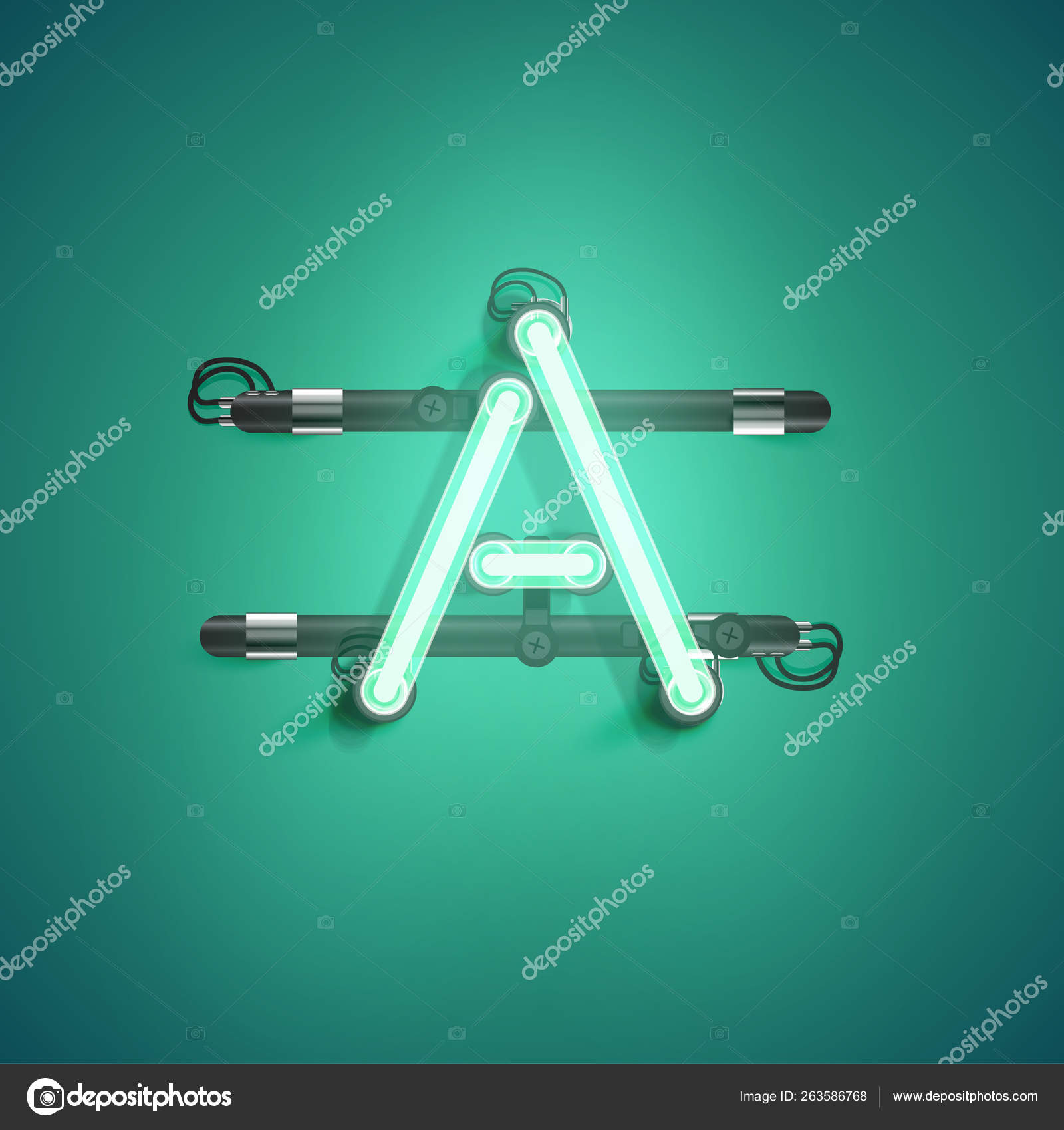 High detailed neon character from a set, vector illustration Stock ...