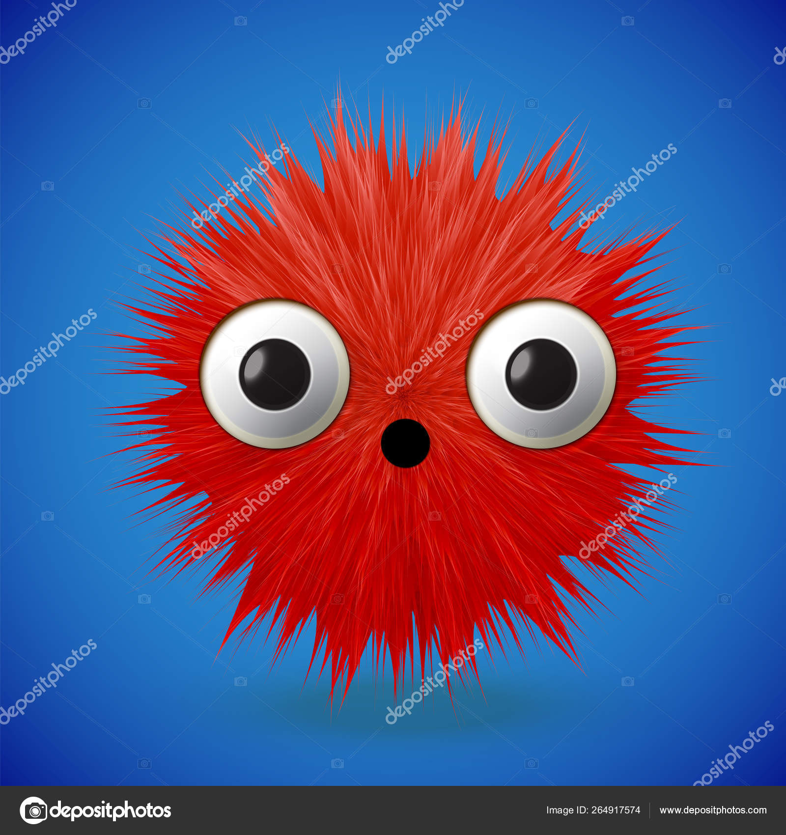 High-detailed 3D fur smiley emoticon, vector illustration Stock Vector ...