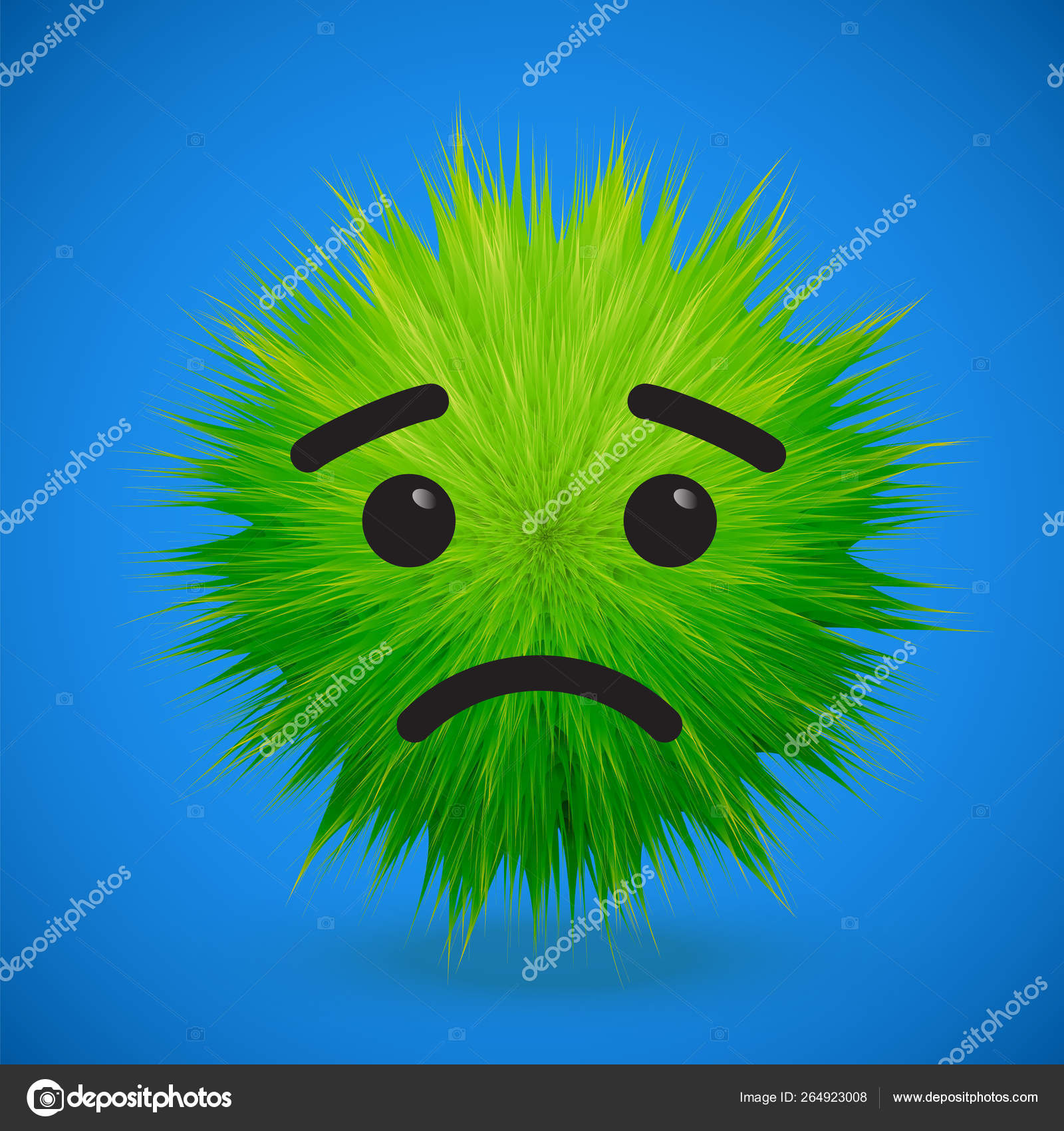 High-detailed 3D fur smiley emoticon, vector illustration Stock Vector ...