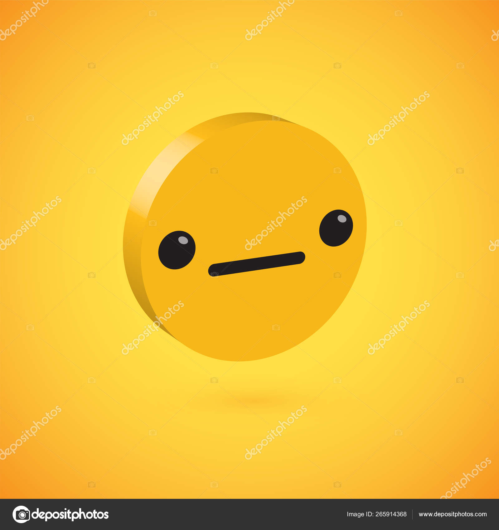 Yellow high detailed 3D disc emoticon, vector illustration Stock Vector ...