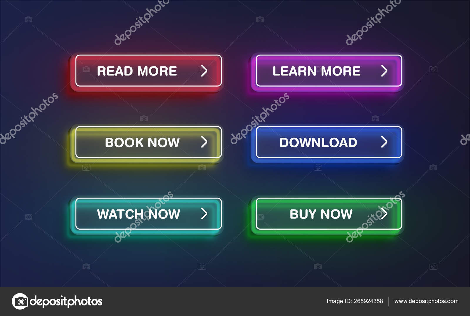 High detailed neon buttons, vector illustration Stock Vector by ©Seby87 ...