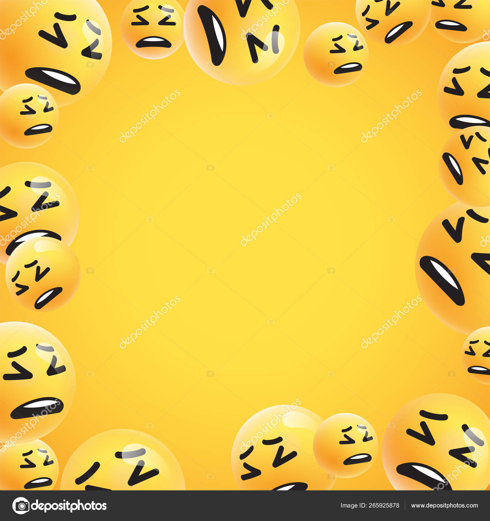 Group of high detailed yellow emoticons, vector illustration Stock ...
