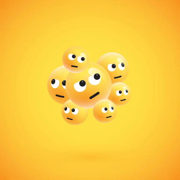 Group of high detailed yellow emoticons, vector illustration Stock ...