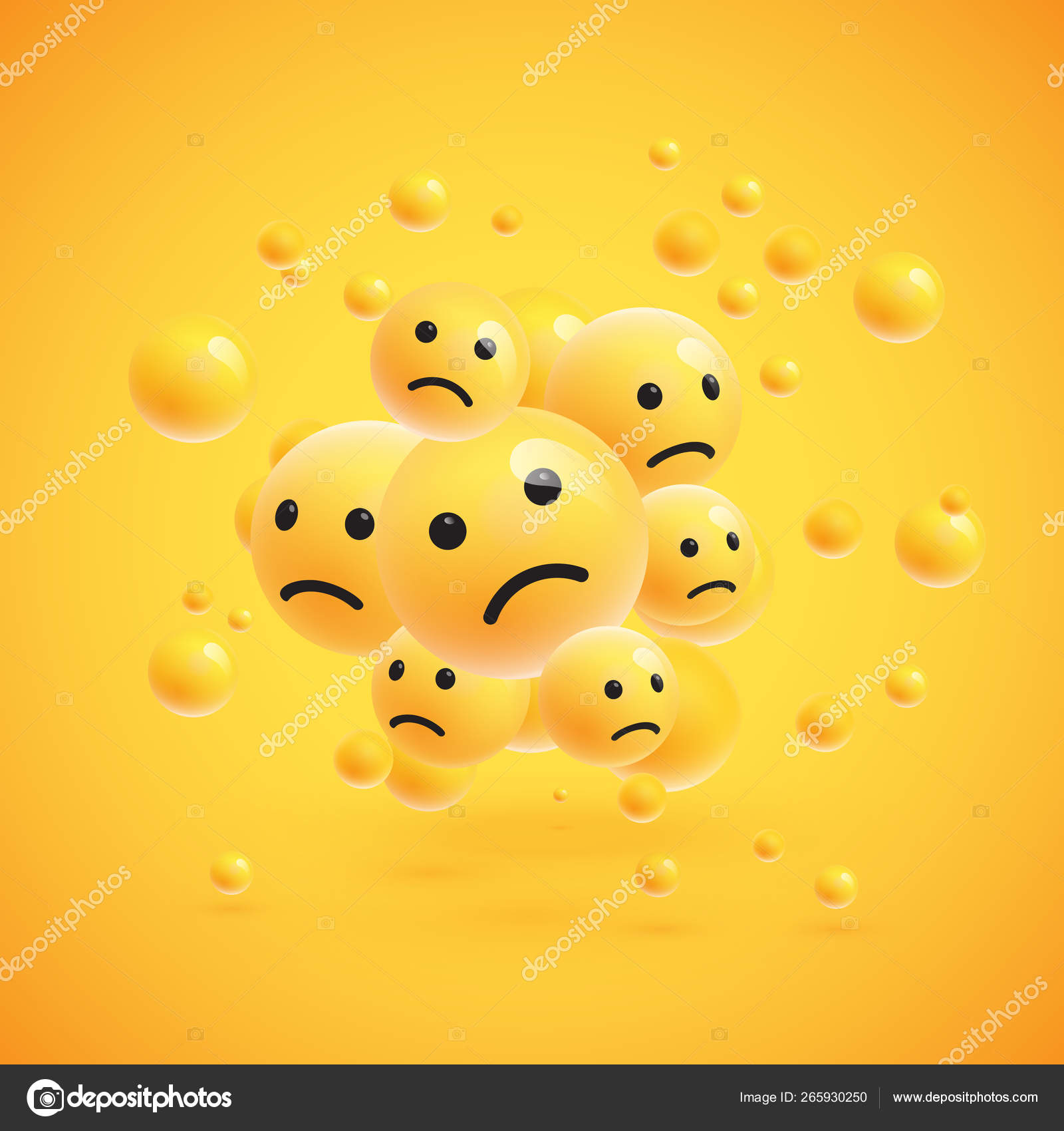 Group of high detailed yellow emoticons, vector illustration Stock ...