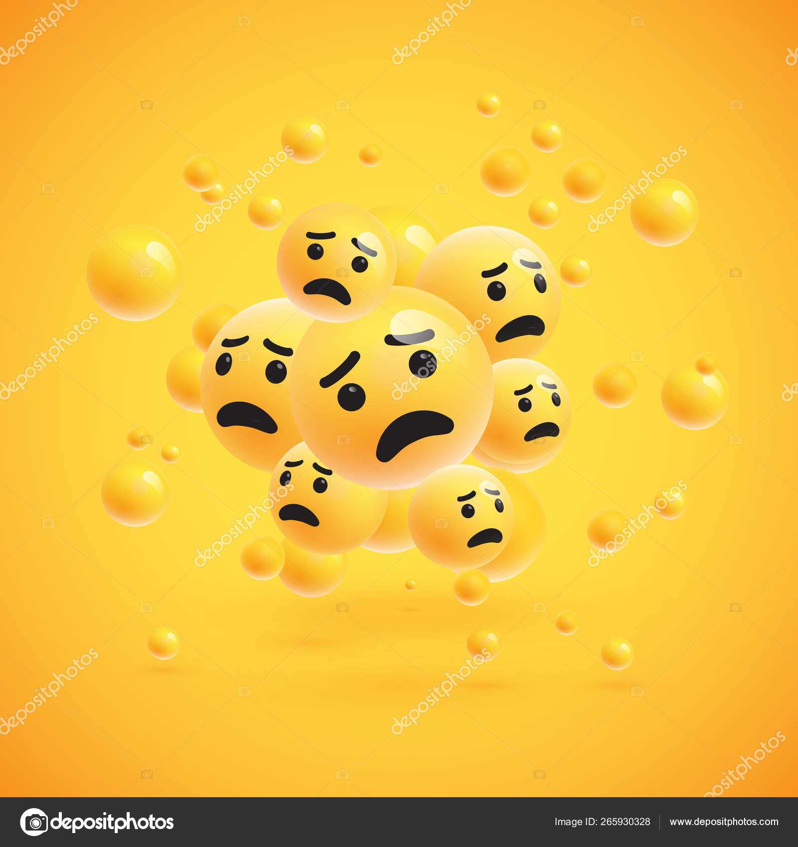 Group of high detailed yellow emoticons, vector illustration Stock ...