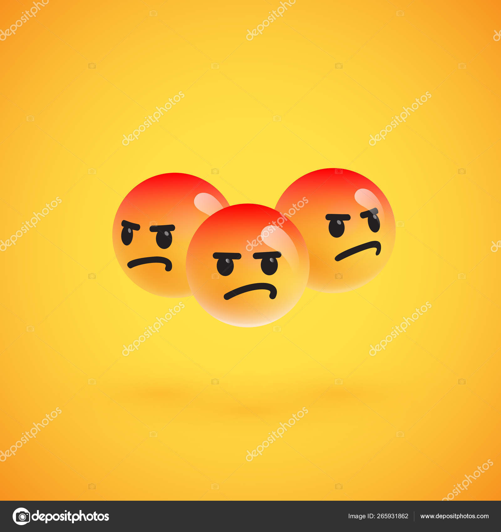 Group of high detailed yellow emoticons, vector illustration Stock ...