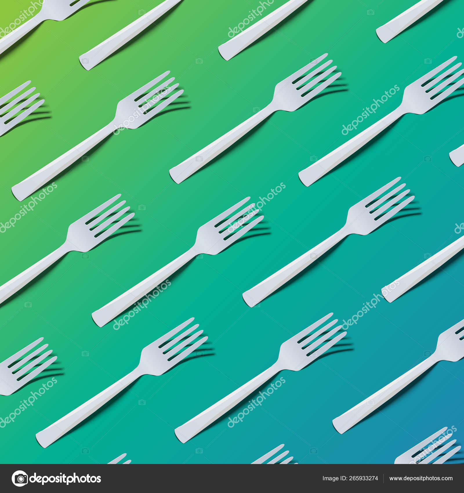 High detailed colorful background with forks, vector illustration Stock ...