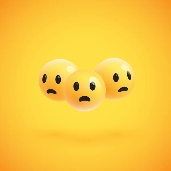 Group of high detailed yellow emoticons, vector illustration Stock ...