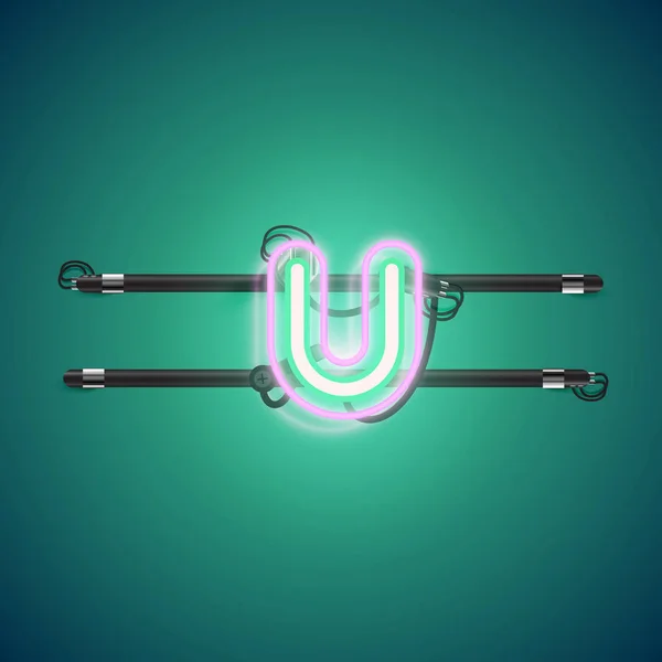 Realistic glowing double neon charcter on and off from a fontset Stock ...