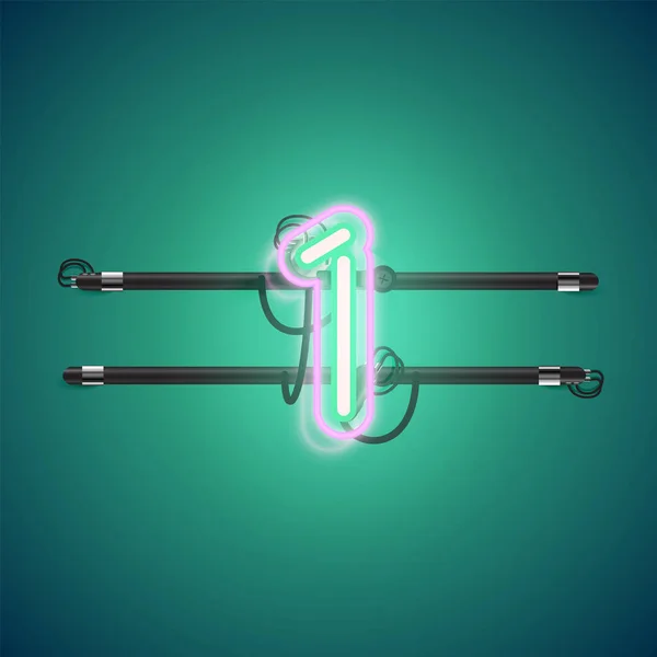 Realistic glowing double neon charcter on and off from a fontset Stock ...