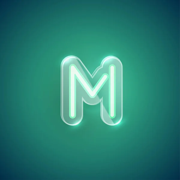 Realistic neon M character with plastic case around, vector illu Stock ...