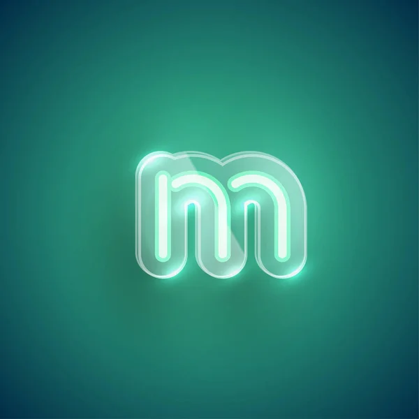 Realistic neon M character with plastic case around, vector illu Stock ...
