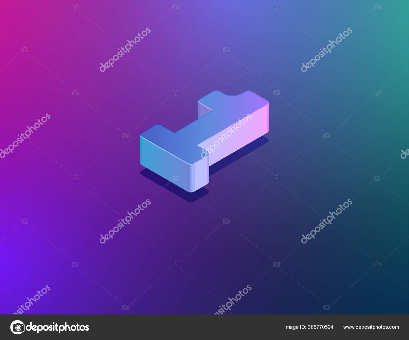 'Three Dee' Tech Font Character '1' Isometric Vector Illustration Stock Vector Image by ©Seby87 ...