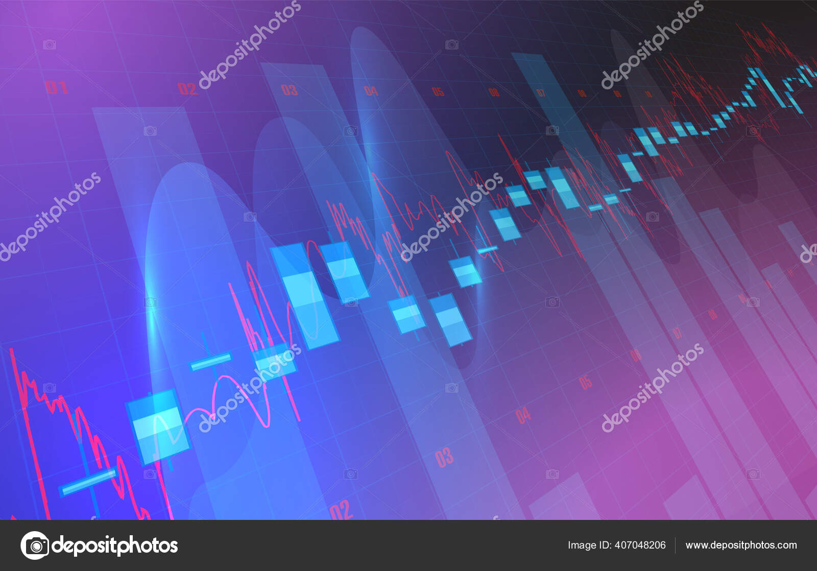High Detailed Charts Growing Markets Vector Illustration Stock Vector ...