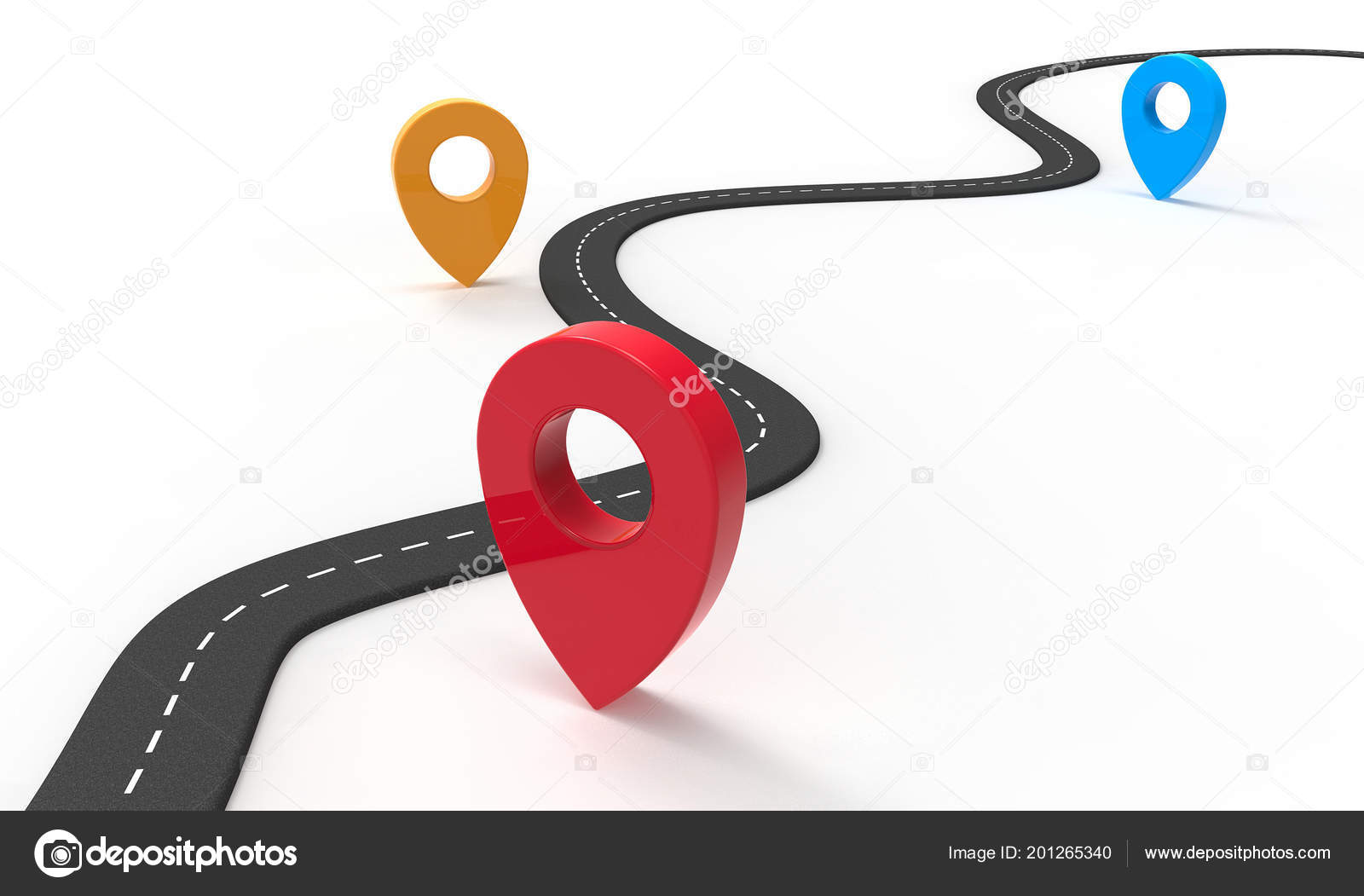 Road Route Isolated White Background Stock Photo by ©fastudio 201265340