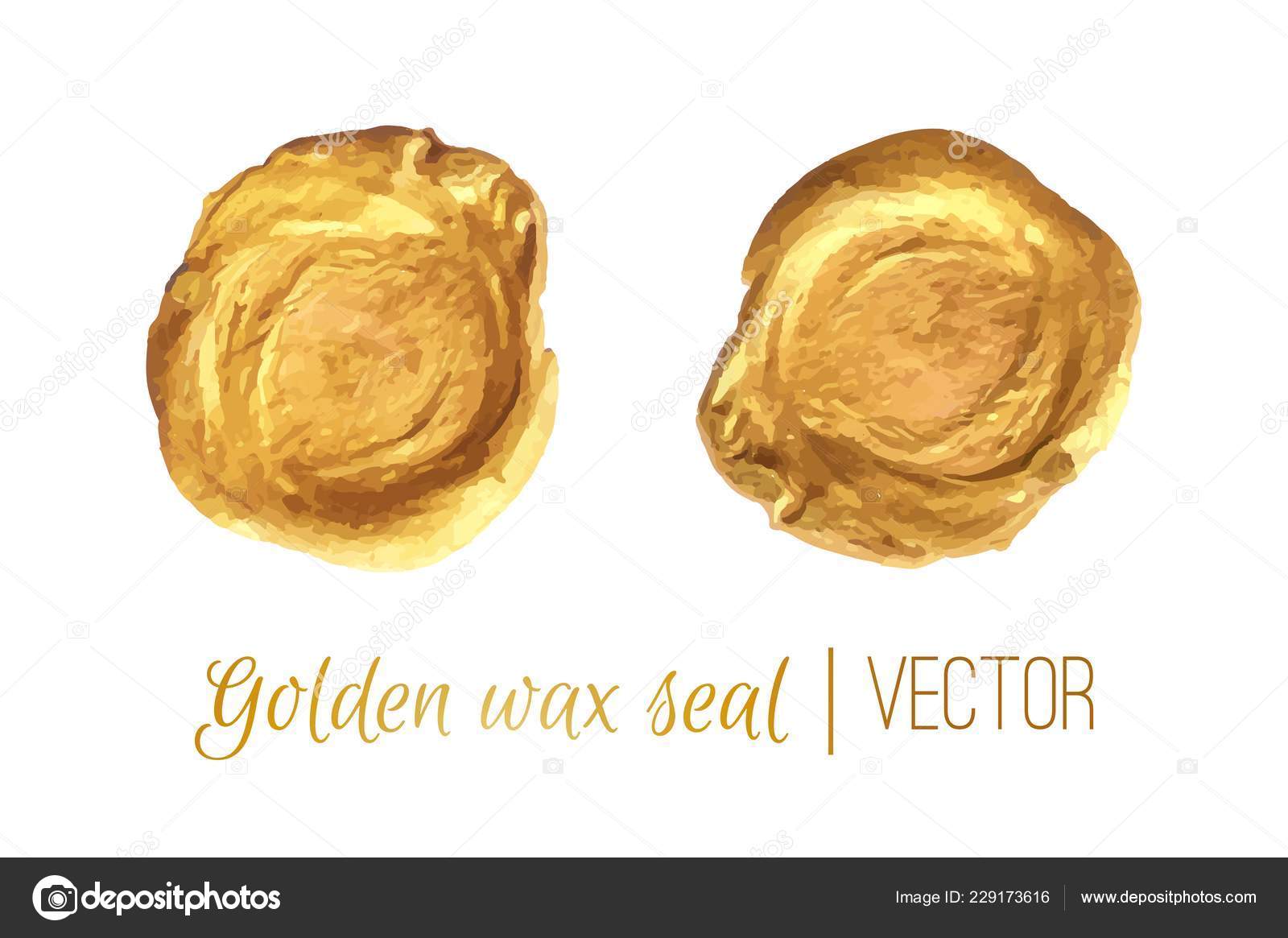 Golden circle frame and wax seal vector set Stock Vector by ©Margo ...