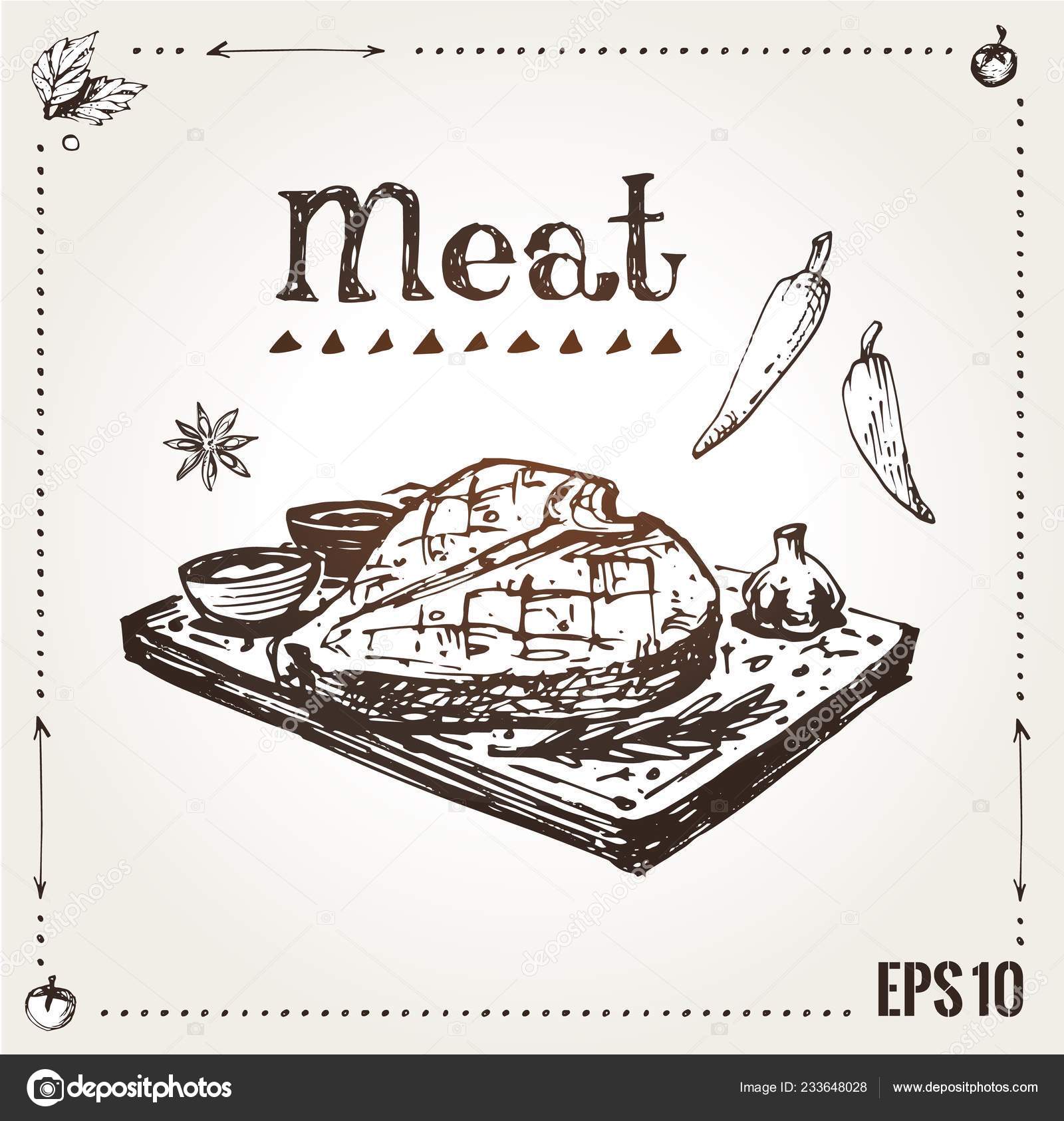 Grilled Meat Vector