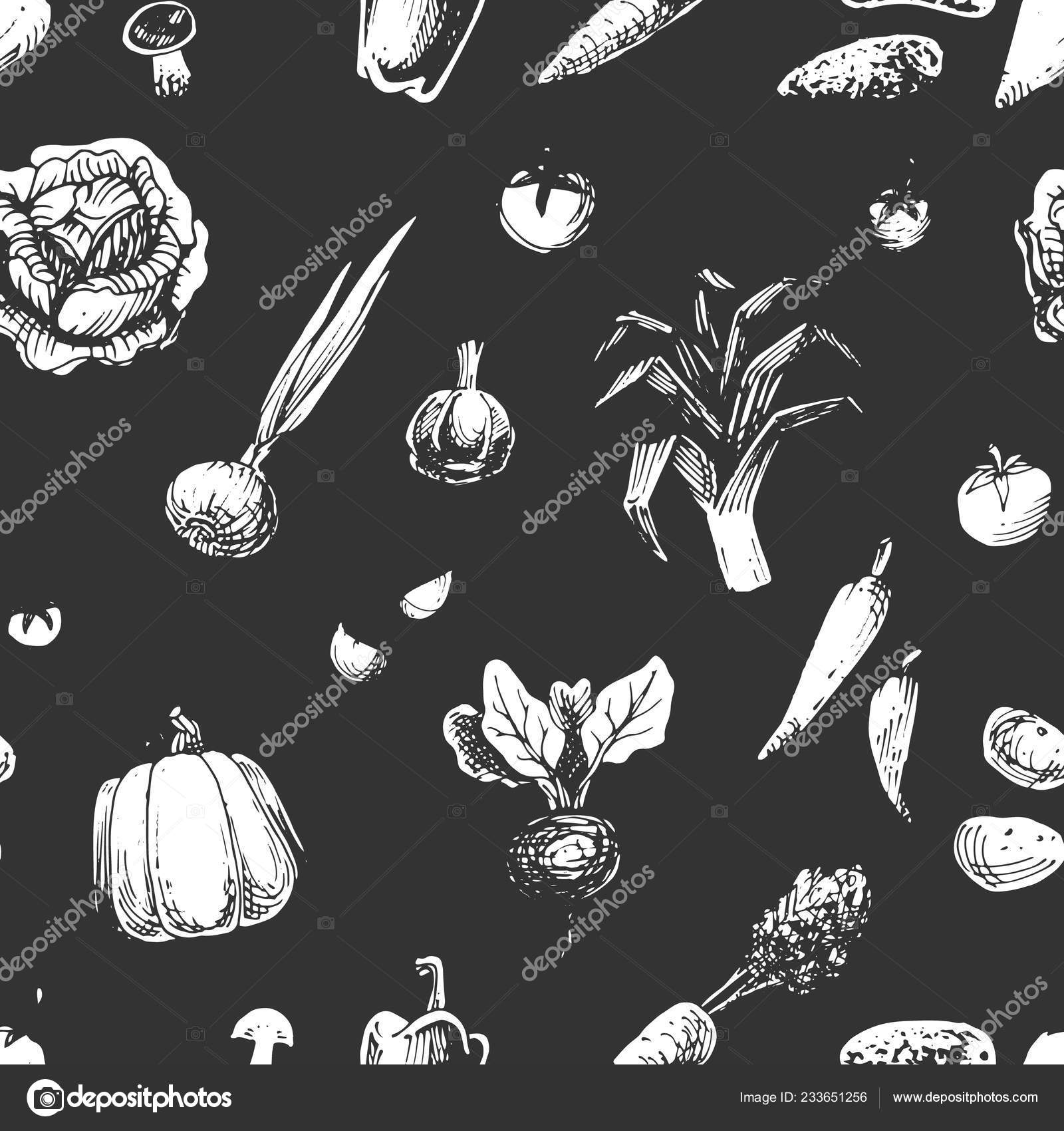 Vegetables seamless pattern. Vector background Stock Vector Image by ...