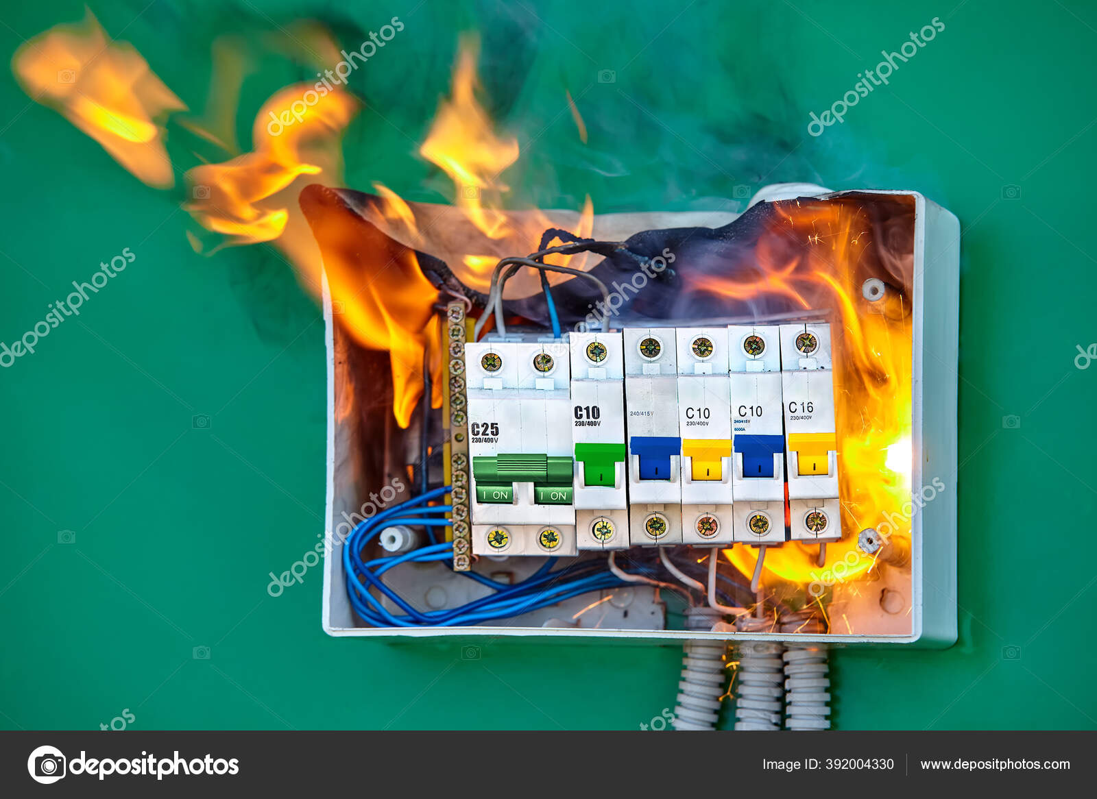 Short Circuit Caused Electric Fire Faulty Wires Led Overload Electrical ...