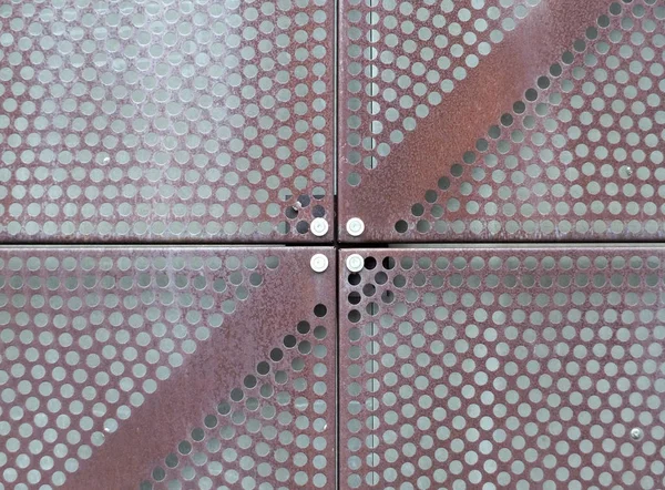 iron metal sheet plate cladding with perforated holes in a geome ...