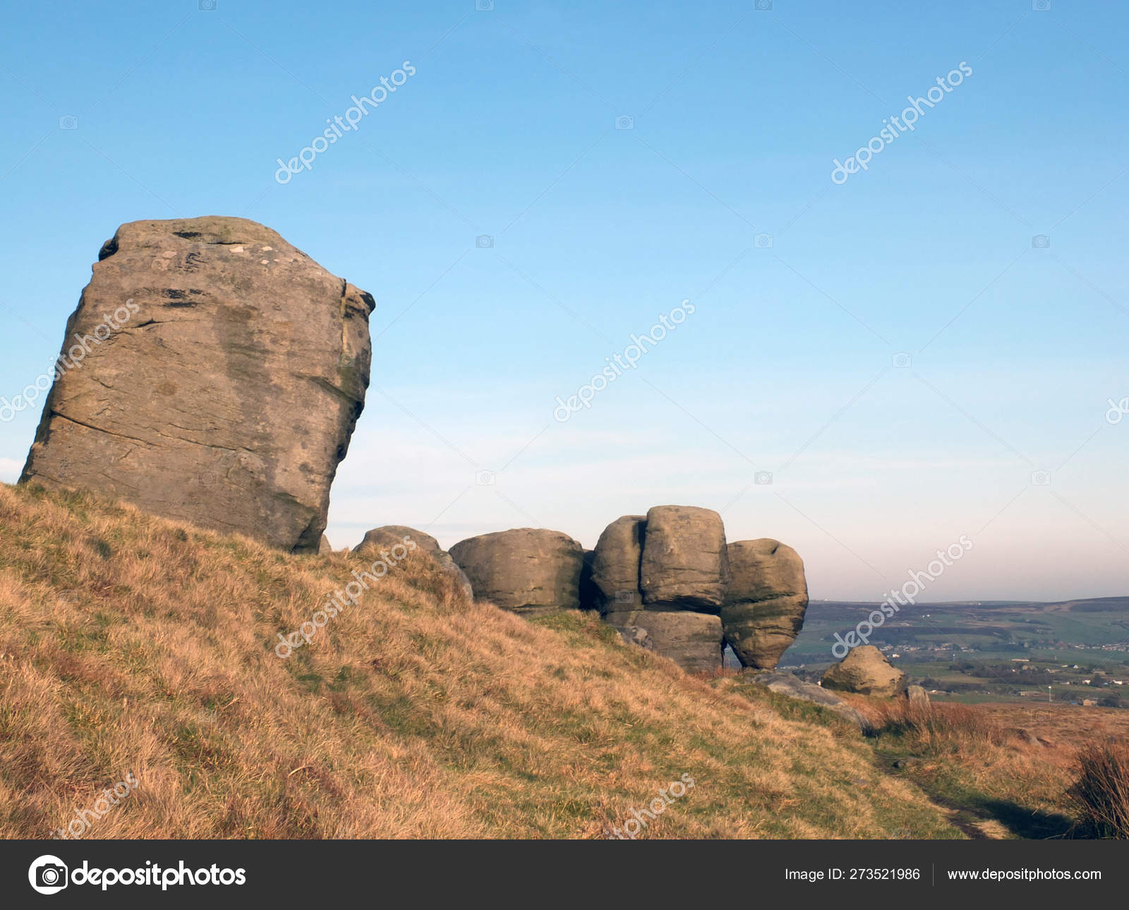 The bridestones a large group of gritstone rock formations in west ...