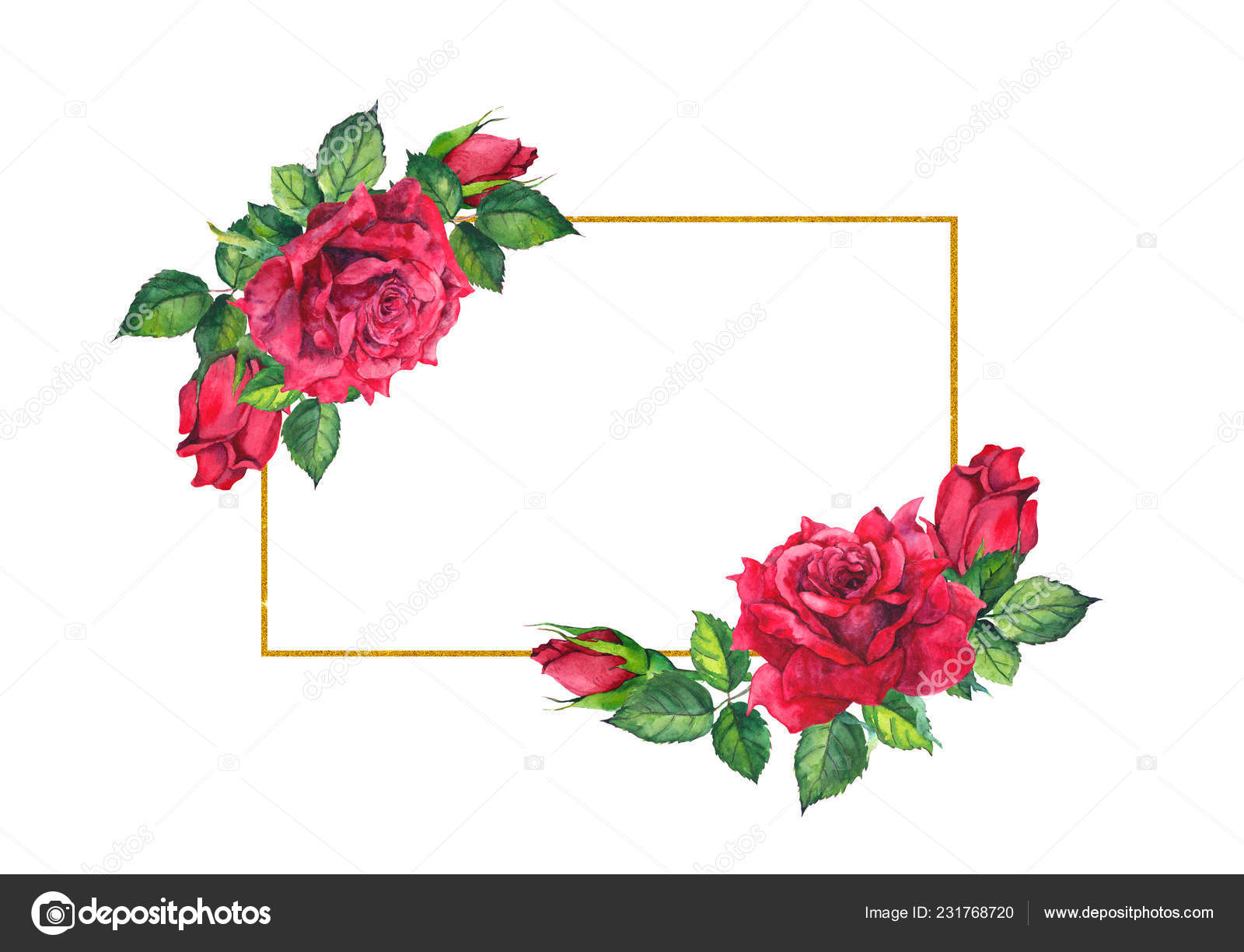 Red Rose Flower Border Design