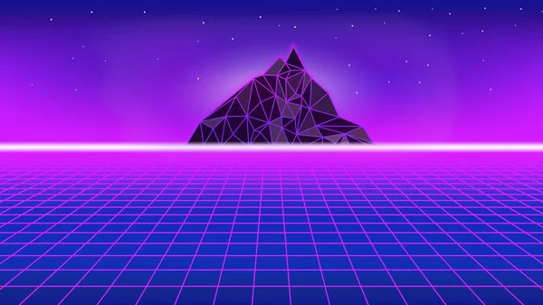 Synthwave Neon Background Scary Pink Glow Perspective Grids Mysterious ...