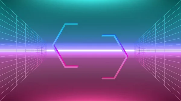 Synthwave Background Retro Futuristic 80S Style Illustration Dark ...