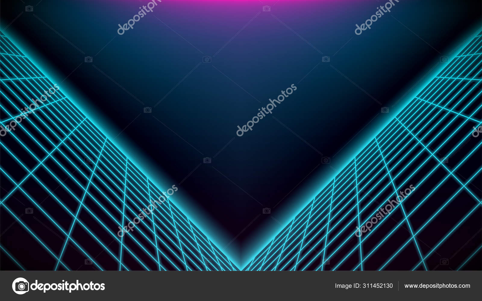 Synthwave Background Retro Futuristic 80S Style Illustration Dark ...