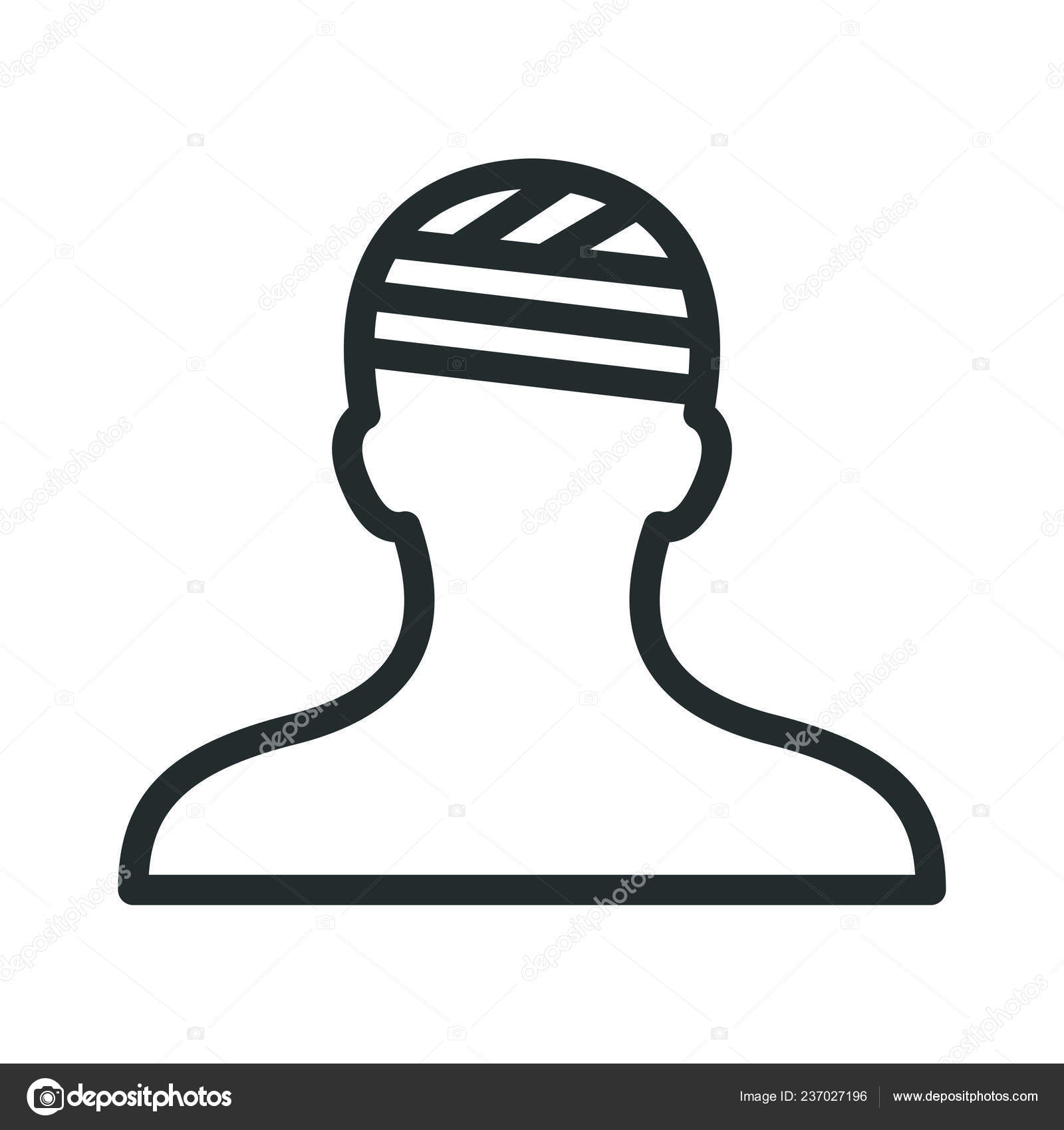 Traumatismo Craneoencefálico Accidente Línea Plana Pictograma Vector de ...