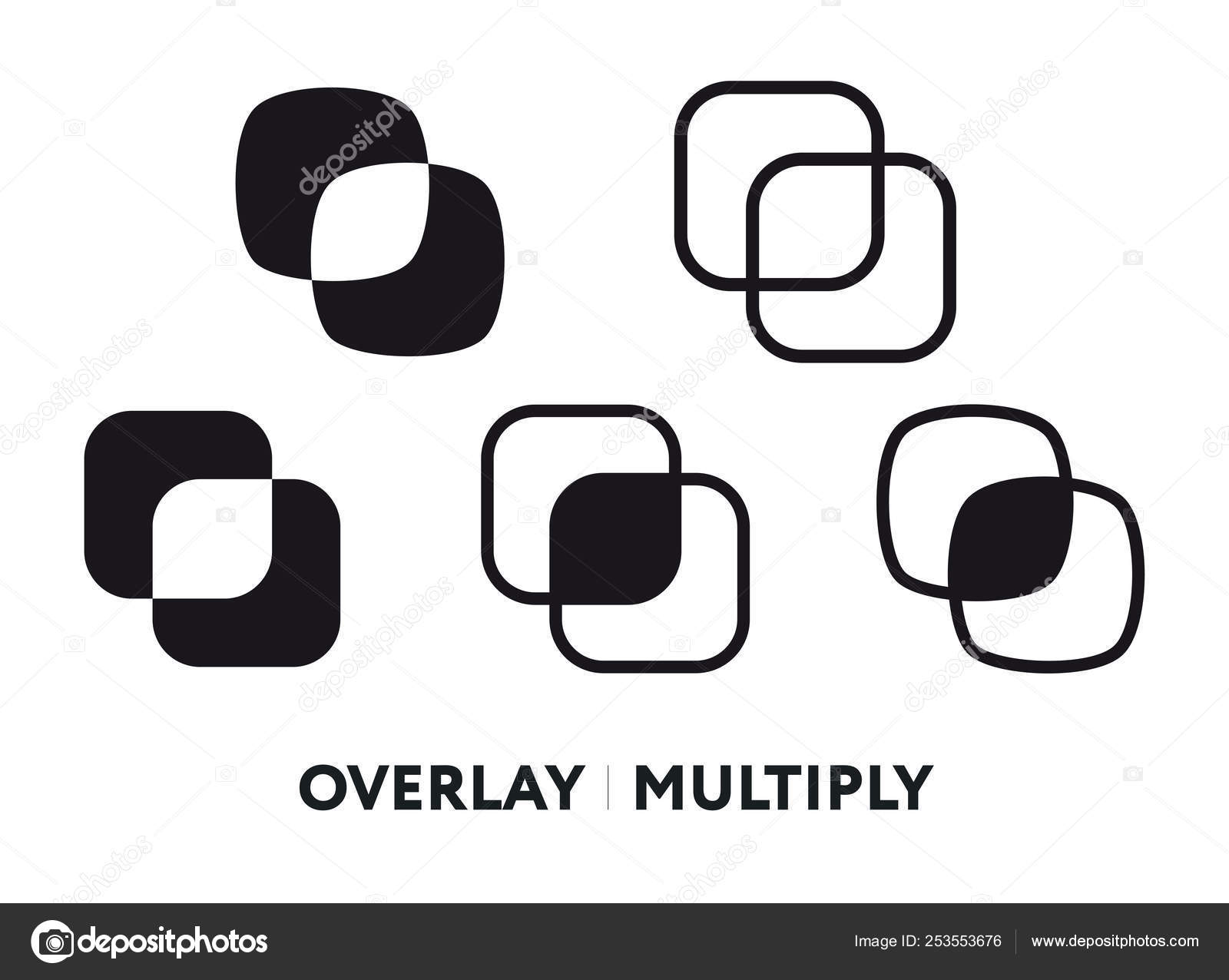 Overlay Multiply Layers Effect Flat Line Vector Icon Stock Vector Image ...