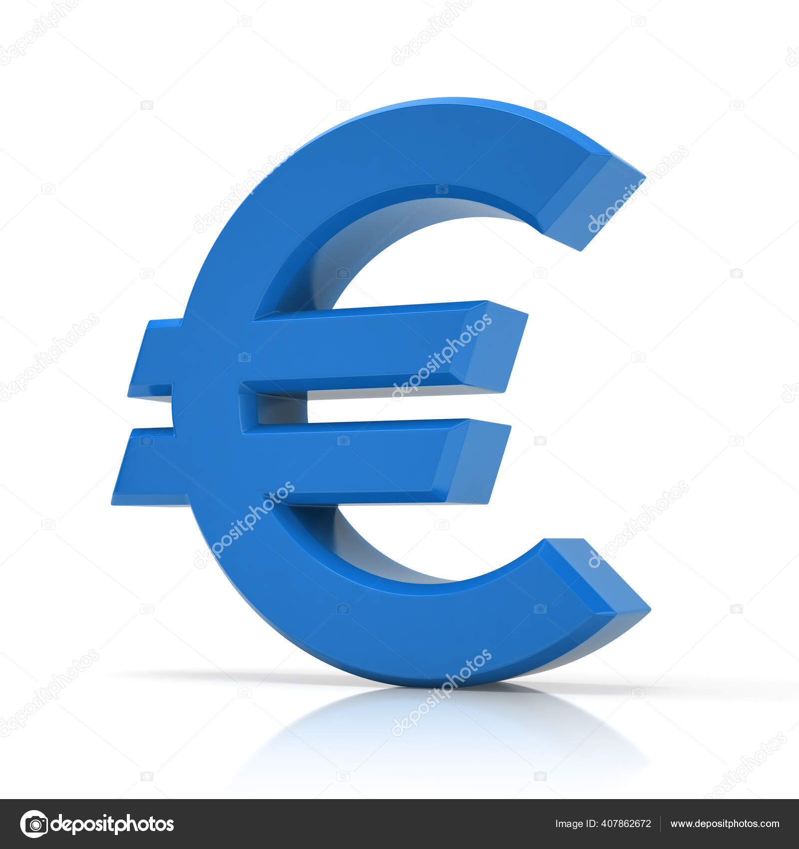 Blue Euro Symbol Isolated White Background — Stock Photo © md3d #407862672