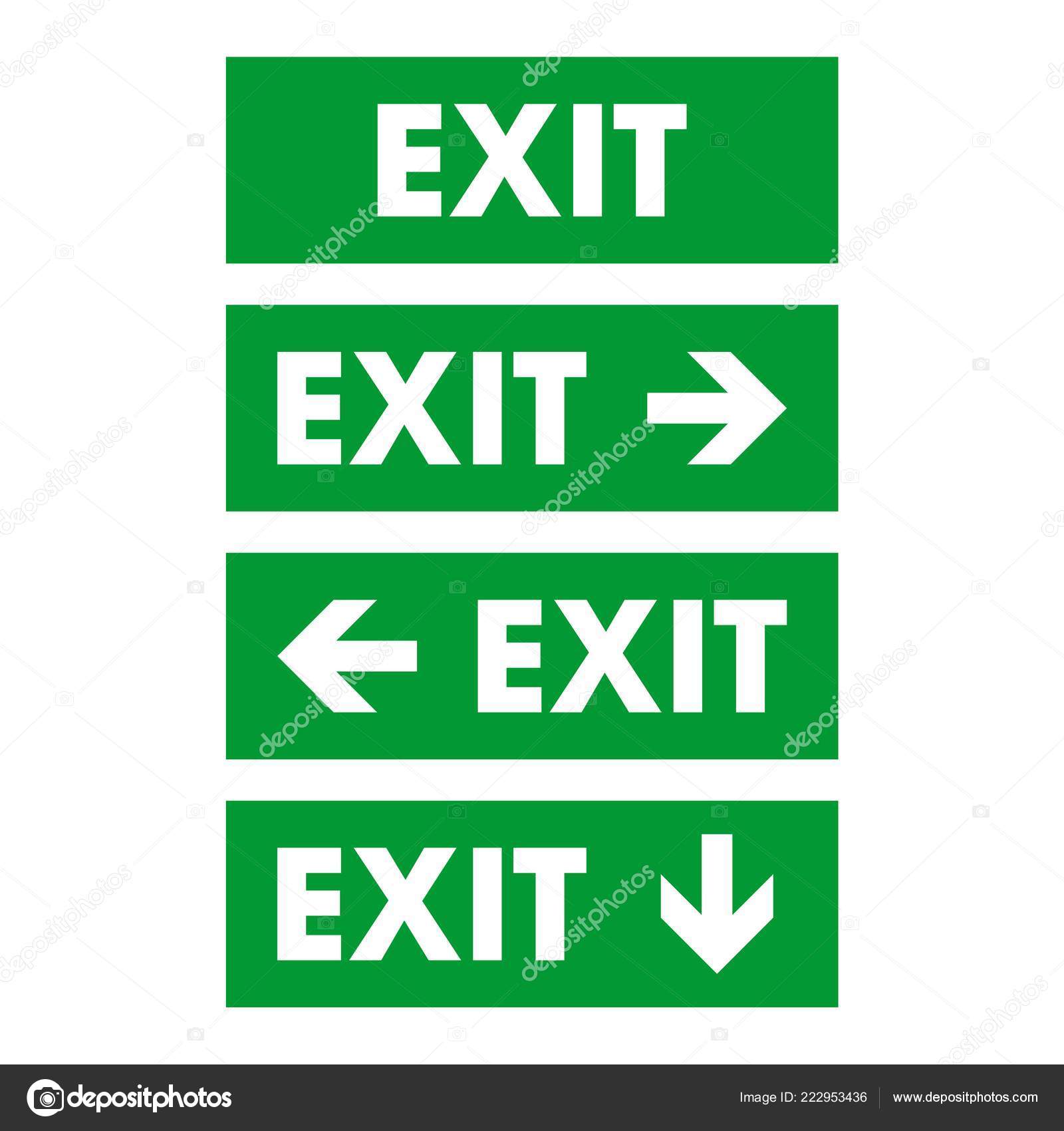 Exit Sign Vector Template Stock Vector by ©soponyono 222953436