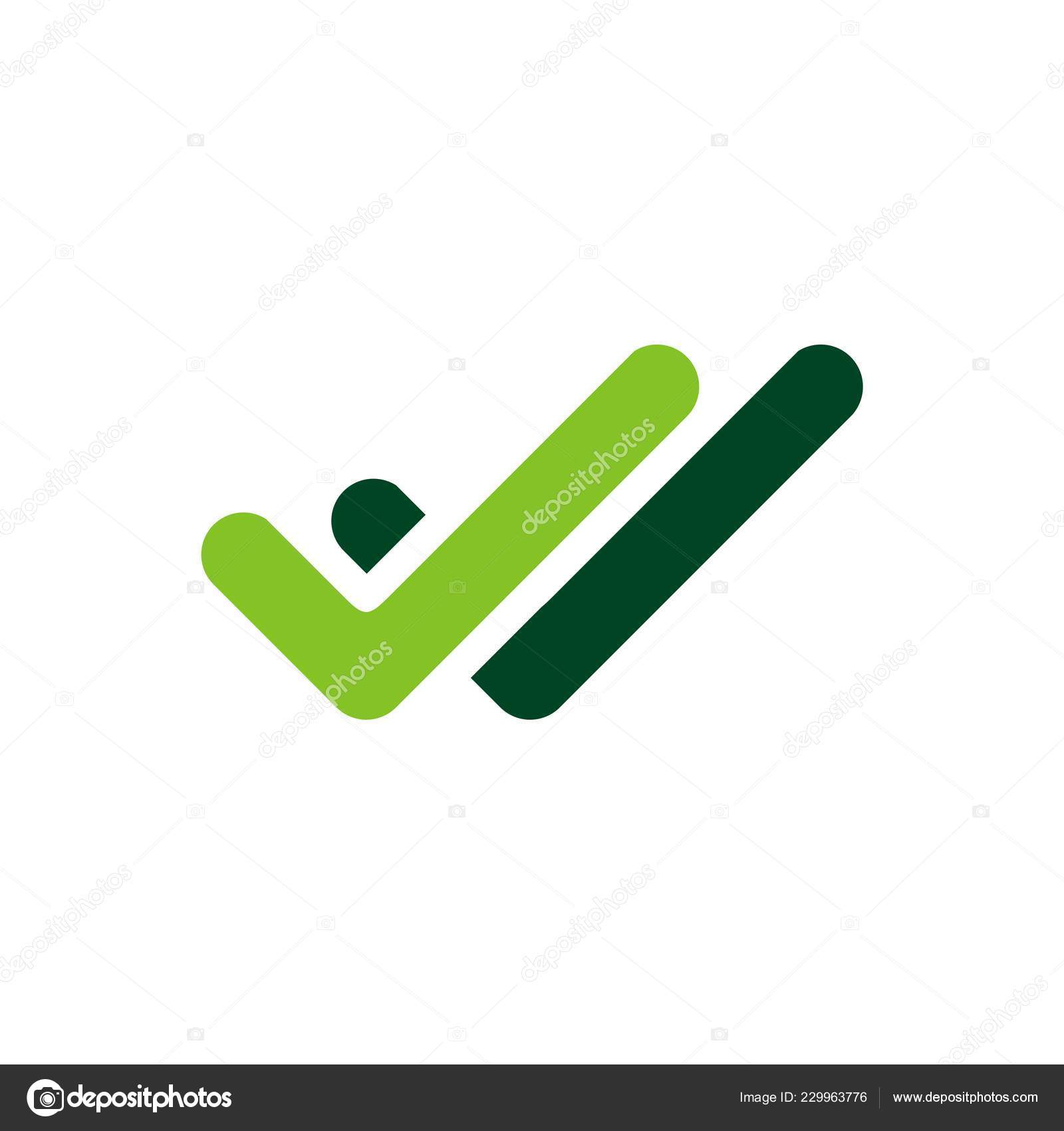 Modelo Logotipo Verde Marca Verificação Vetor de stock de ©soponyono ...
