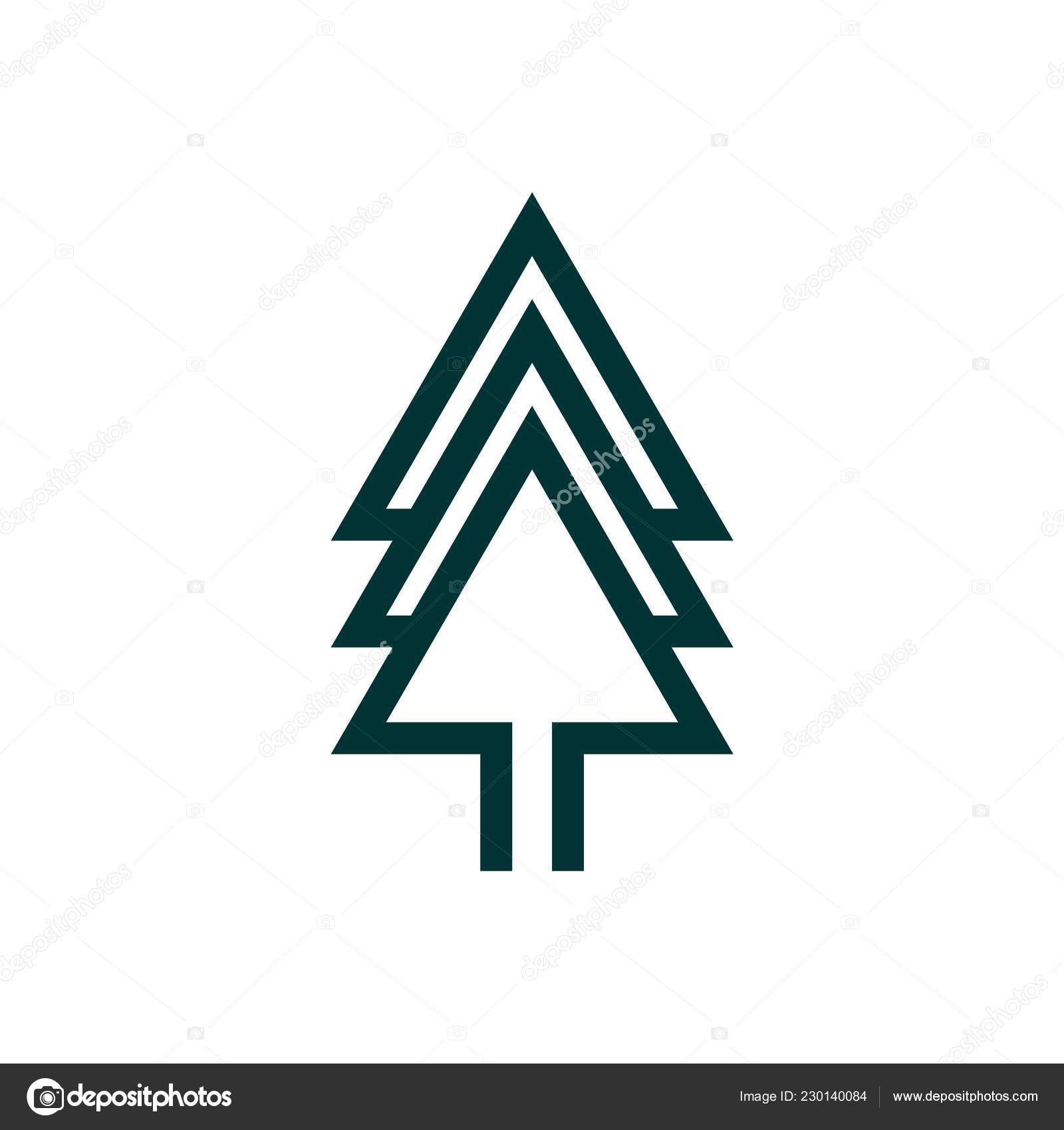 Pine Tree Arrow Logo Template Stock Vector by ©soponyono 230140084